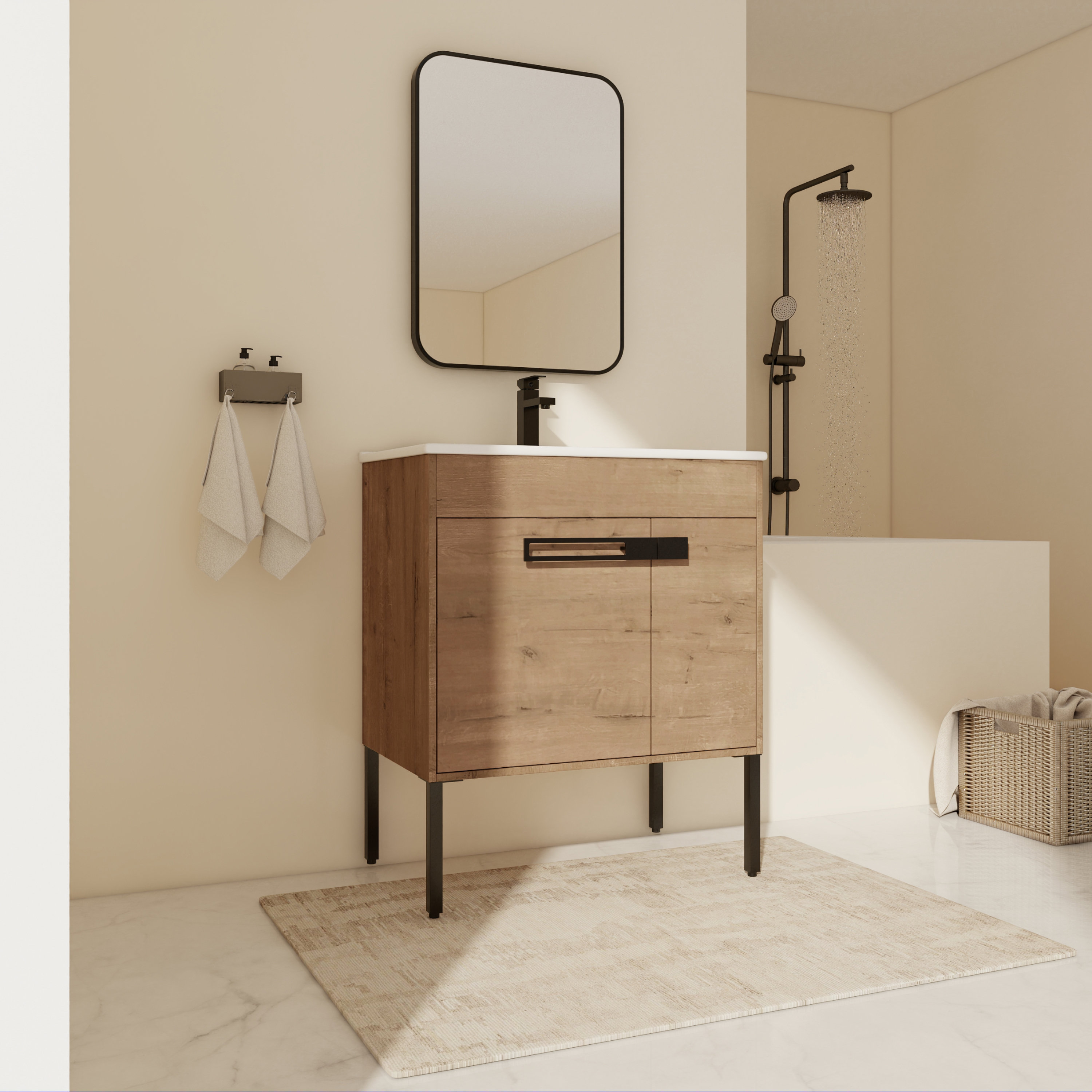 Ebern Designs Soumya 30 03 Single Bathroom Vanity With Ceramic Top