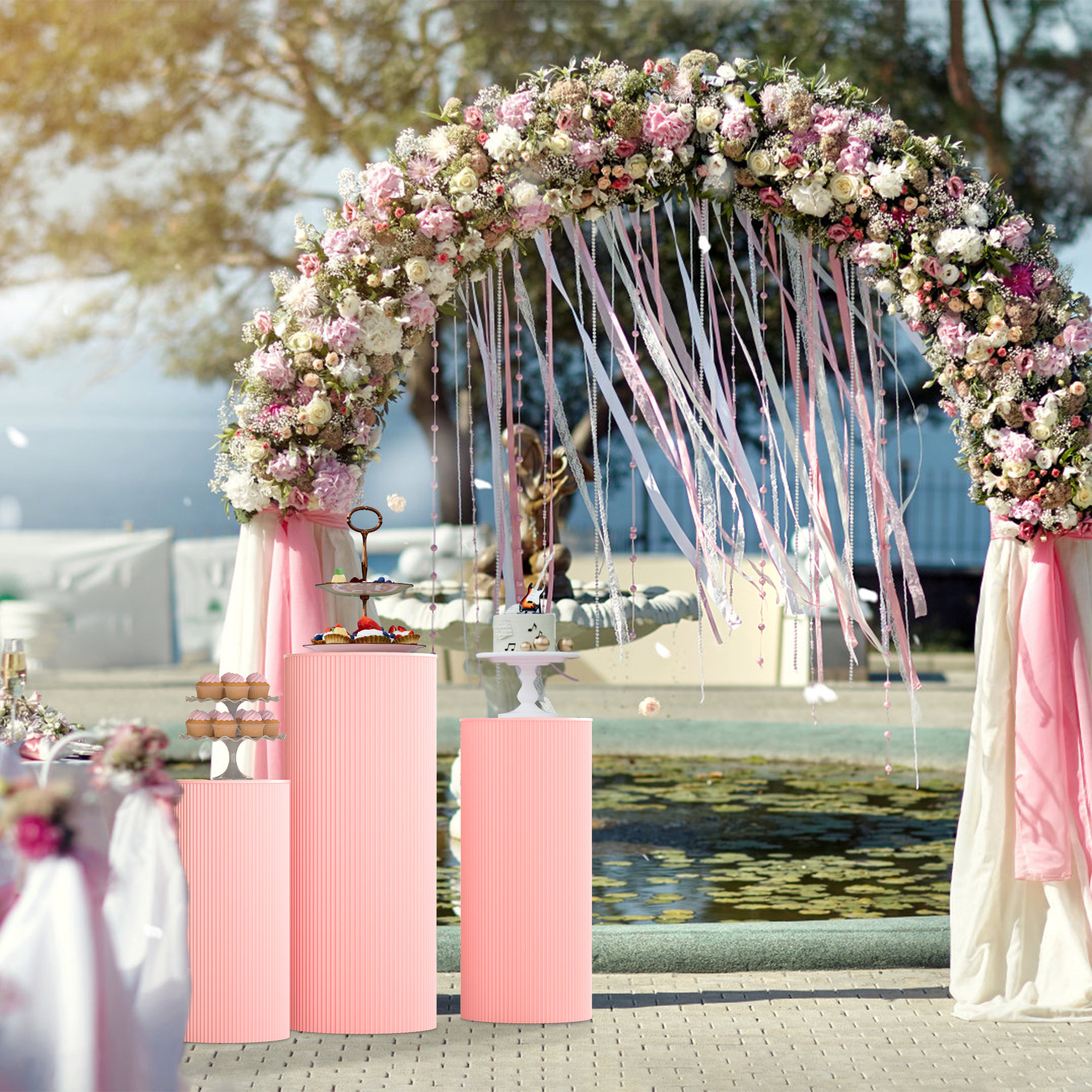 LUBMIA Metal Wedding Pillars, Wedding Stands, Birthday Christmas Party ...