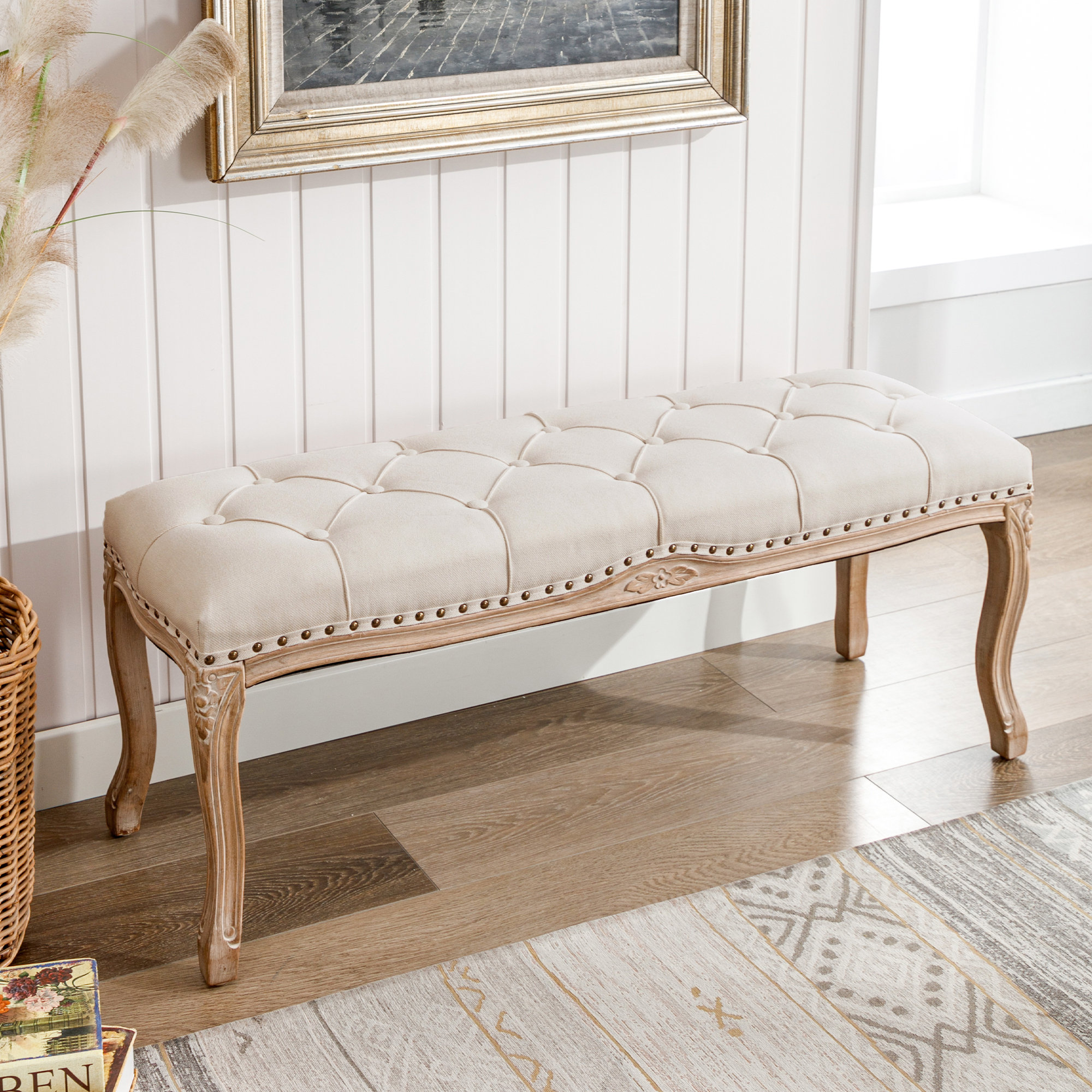 Laurel Foundry Modern Farmhouse Barajas Upholstered Bench & Reviews ...