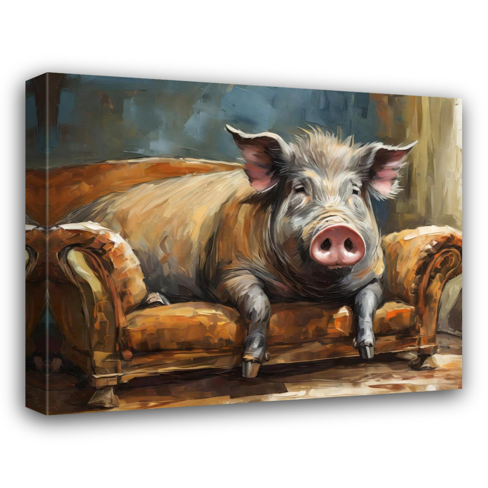 Red Barrel Studio® " Pig Couch " on Canvas | Wayfair