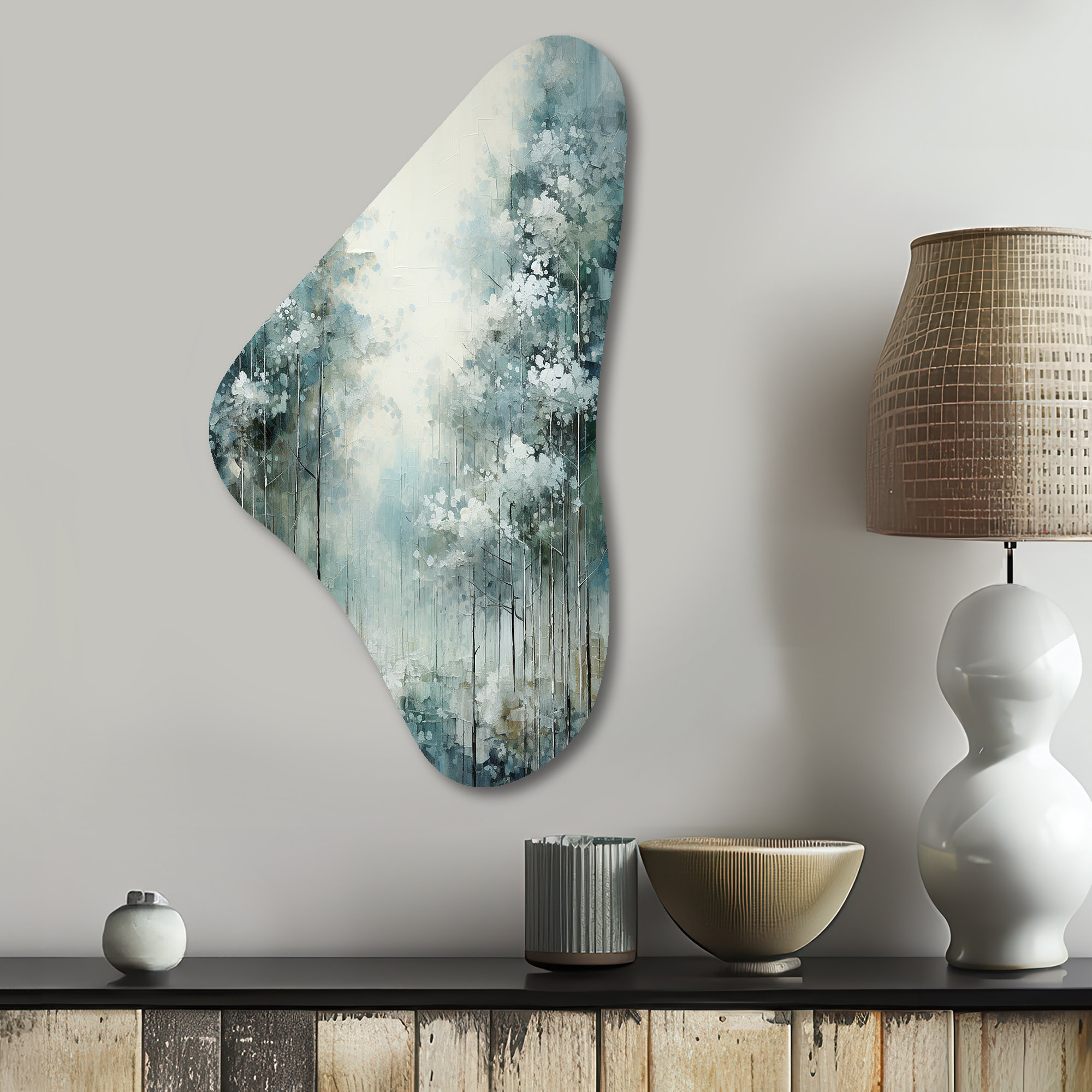 Design Art Pine Tree Enchanted Forest I - Tree Pine Boomerang Shape ...