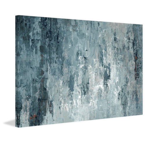 17 Stories 'Tainted Dark Blues' Print on Wrapped Canvas | Wayfair
