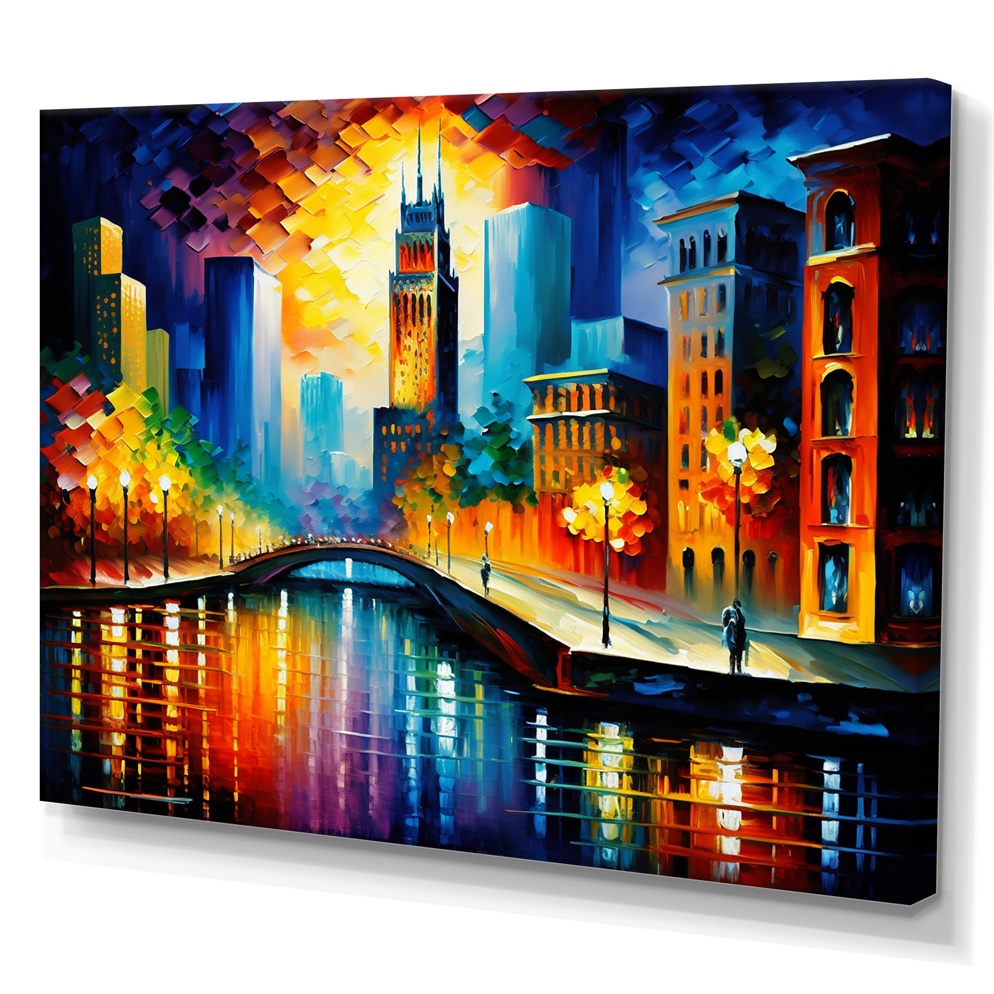 Red Barrel Studio® Colorful Chicago Downtown - Cityscapes Canvas Wall ...