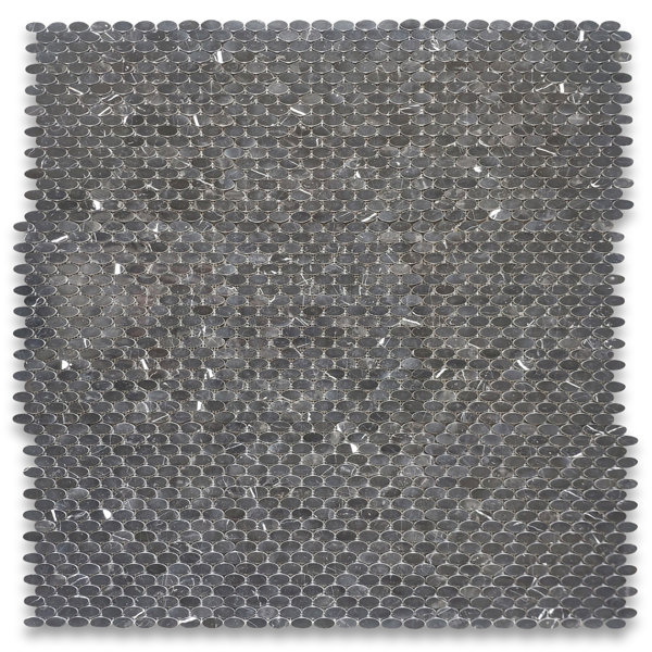 Marble Online Nero Marquina Black Marble 1-1/4X5/8 Oval Ellipse Mosaic ...