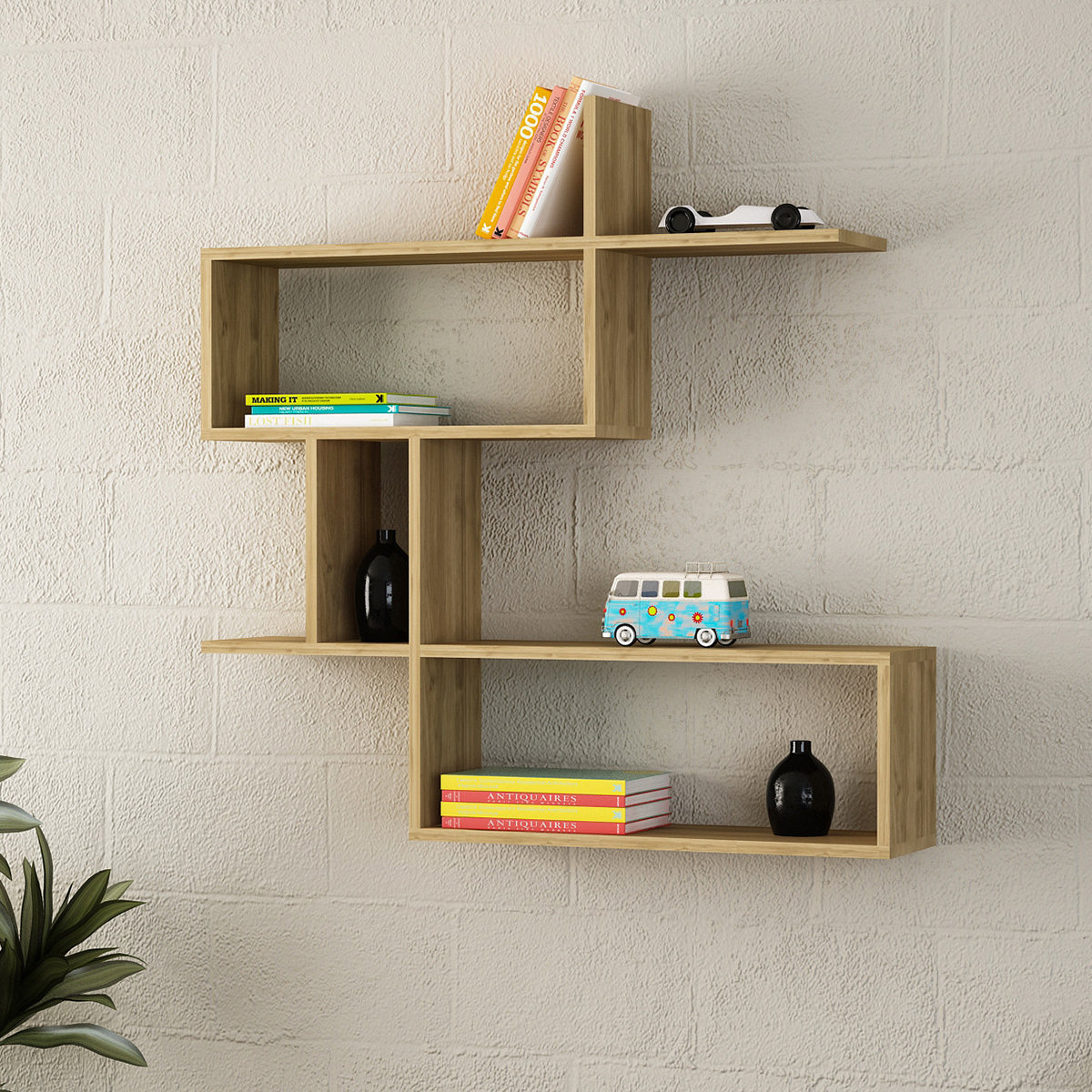 East Urban Home Laurens 6 Piece Accent Shelf with Adjustable Shelves ...