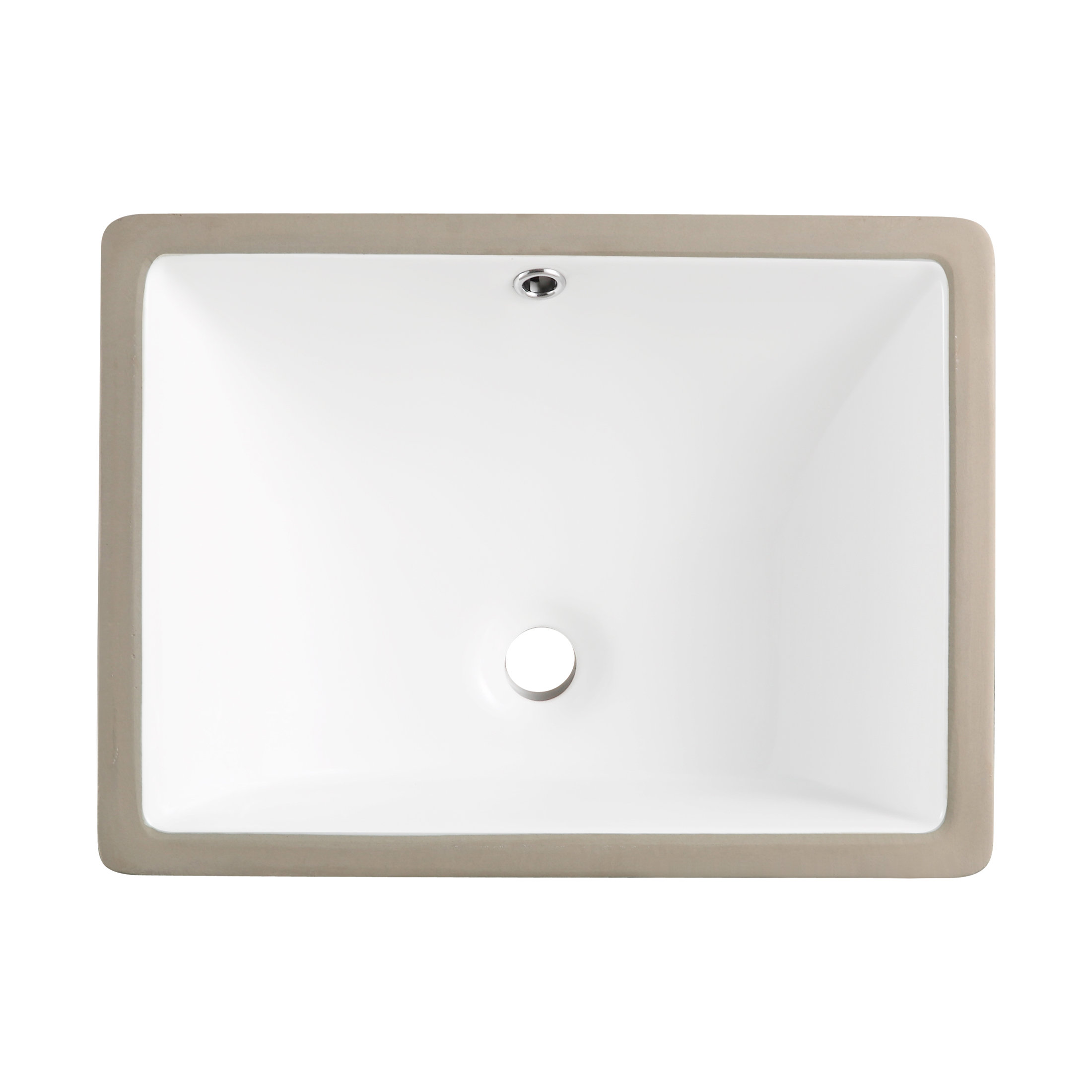 Taroo Clocks 18 inch Under-mount Ceramic Rectangle Bathroom Vanity Sink ...