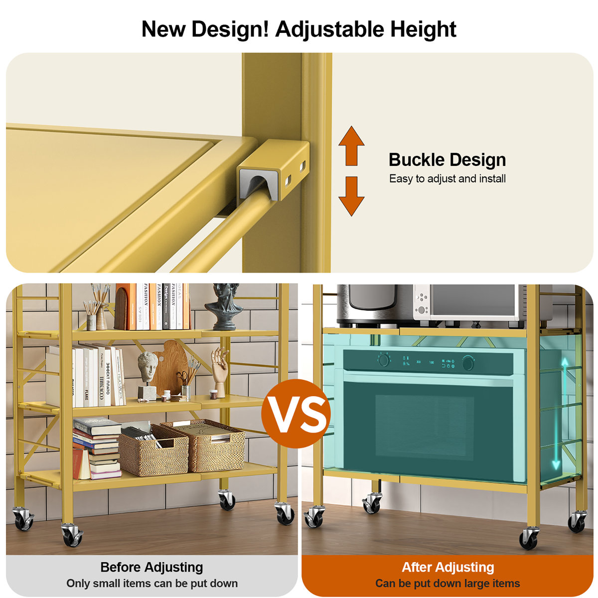 Mercer41 6 Tier Foldable Storage Shelves, With Wheels, Changeable Into ...