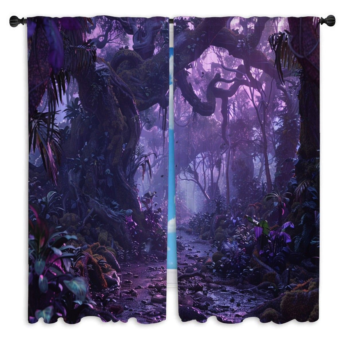 East Urban Home Fantasy Forest Window Curtains Fantasy Mystical ...