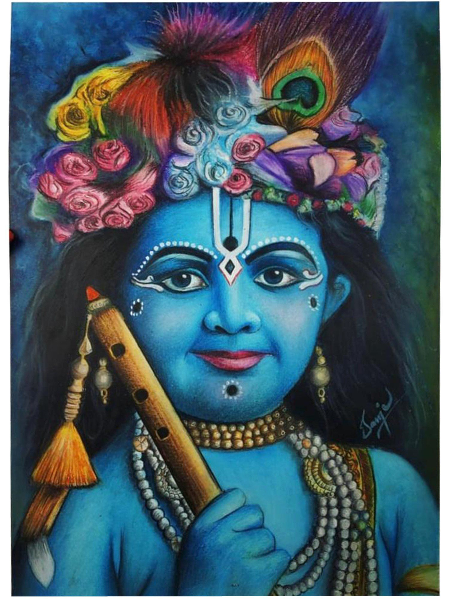 Exotic India Bal Krishna | Oil Pastel Color | Painting By Sanju Basu ...