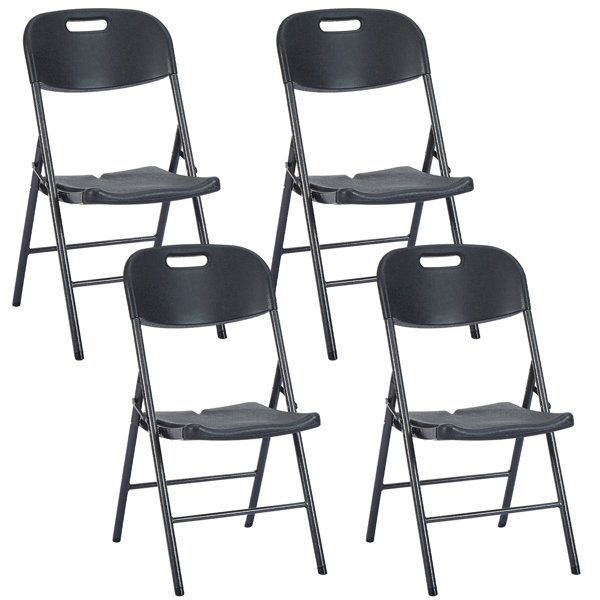 Inbox Zero Morentz 4 Pack Heavy Duty Plastic Folding Chair, Commercial ...