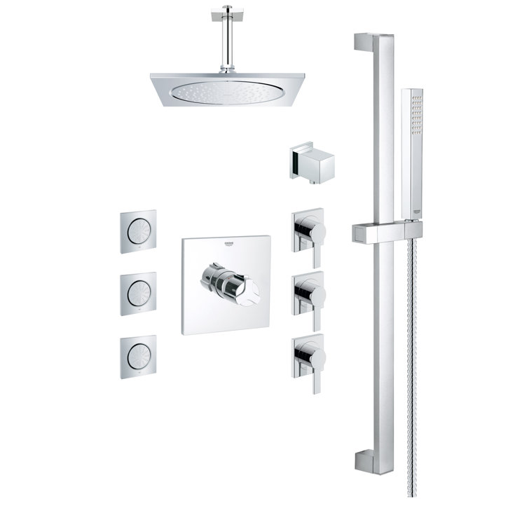 GROHE Allure Thermostatic Complete Shower System with Rough-in Valve ...