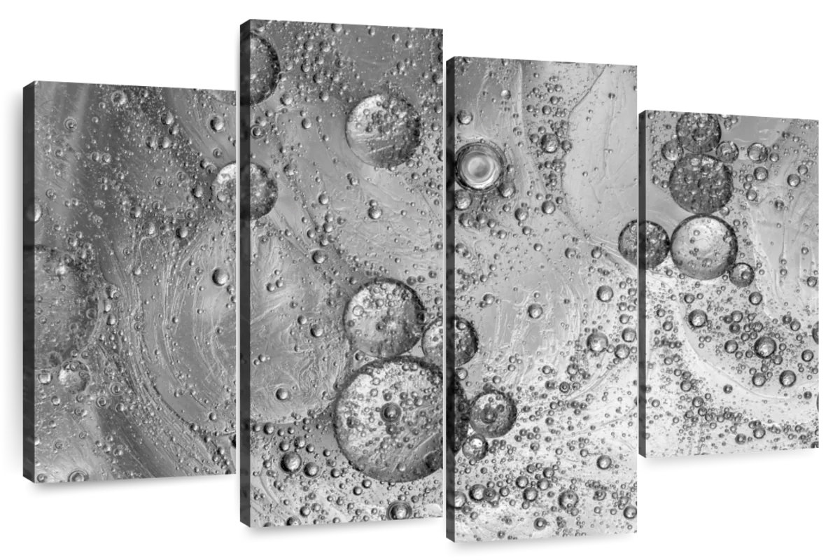 Wade Logan® Avery Water Droplets Silver Abstract | Wayfair