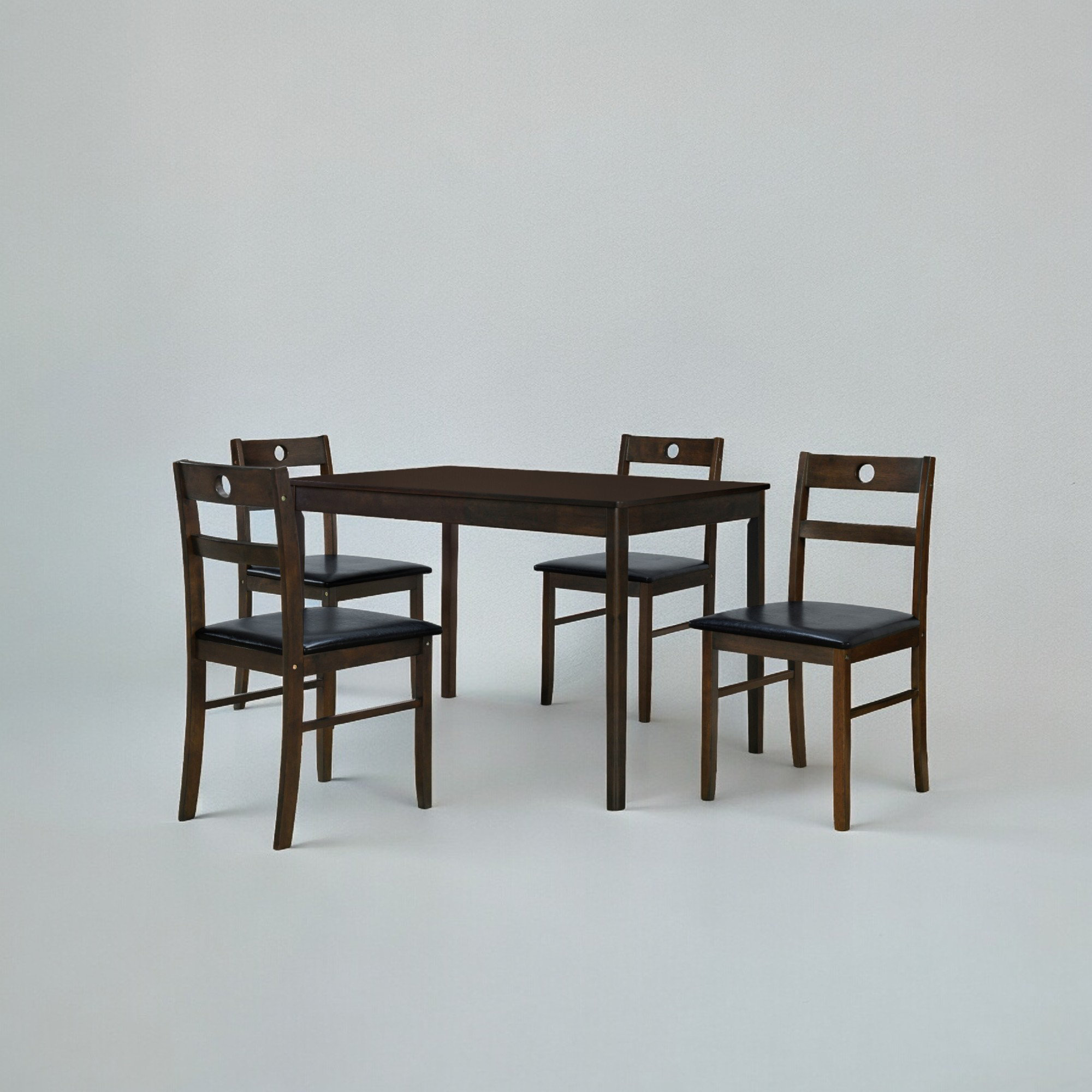 Winston Porter Mid-Century 5-Piece Wood Dining Set With Upholstered ...