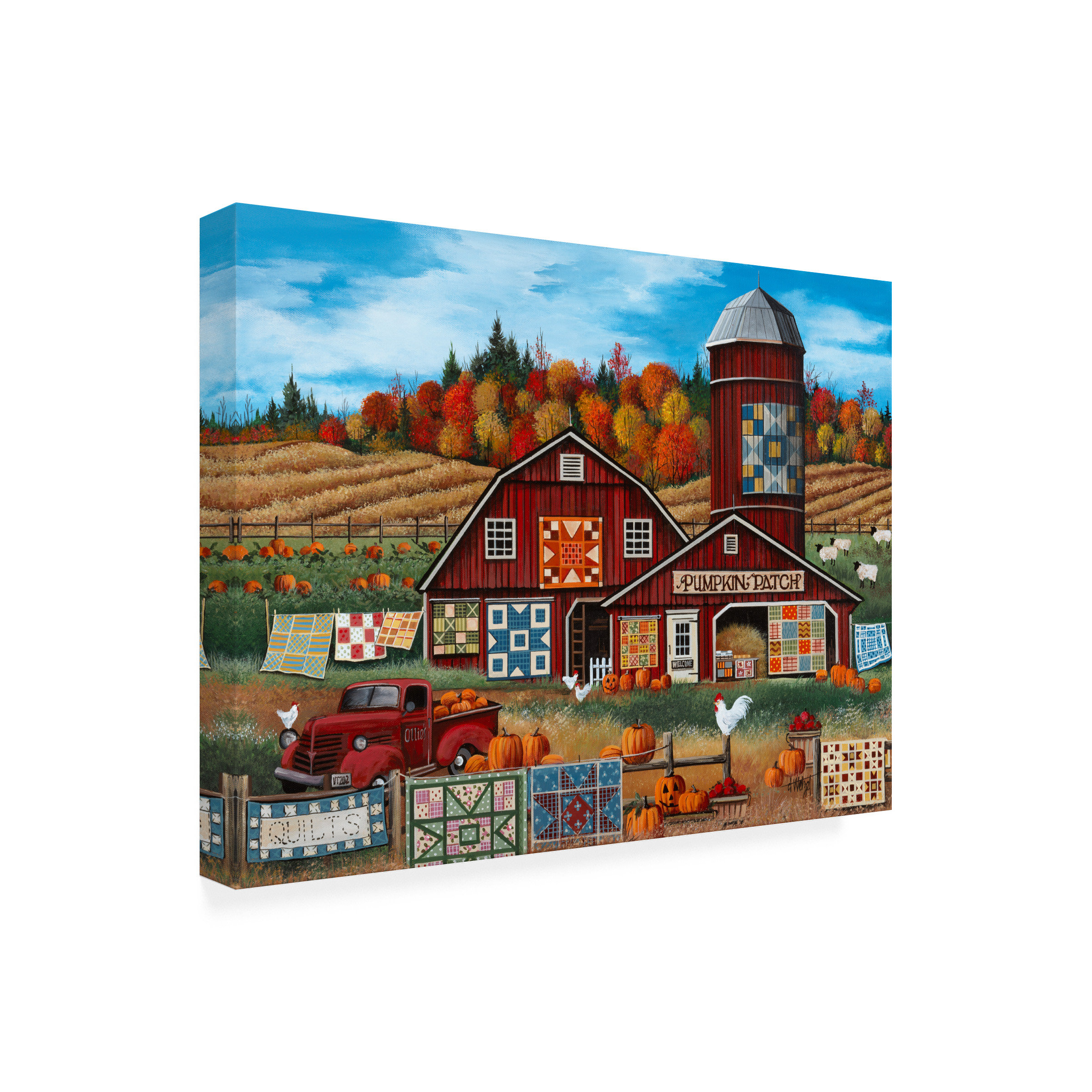 August Grove® Pumpkin Patch Farm by Debbi Wetzel - Wrapped Canvas ...