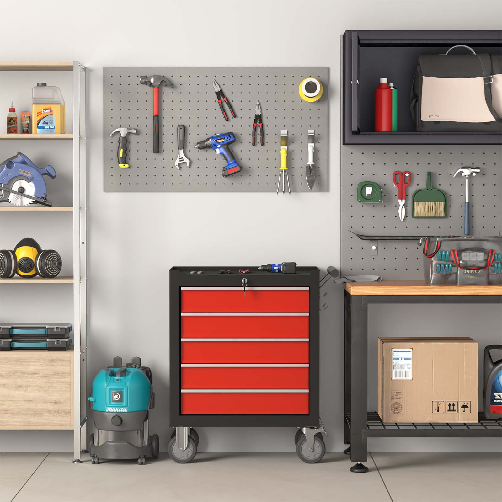 WFX Utility™ 5-drawer Tool Box With 4 Rolling Wheels | Wayfair