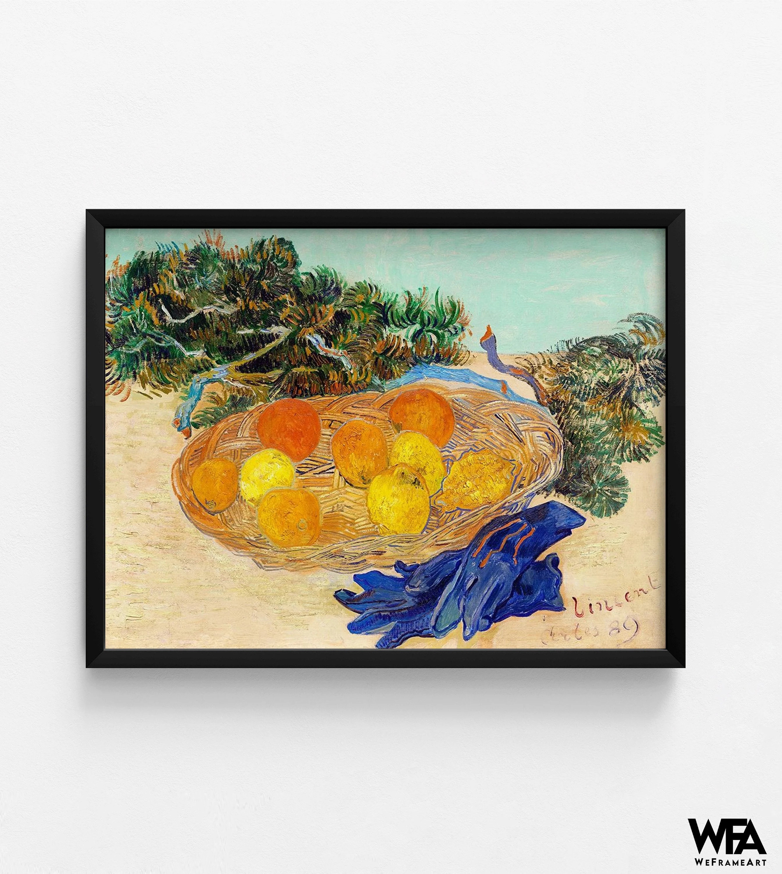WeFrameArt Still Life Of Oranges And Lemons With Blue Gloves By Vincent ...