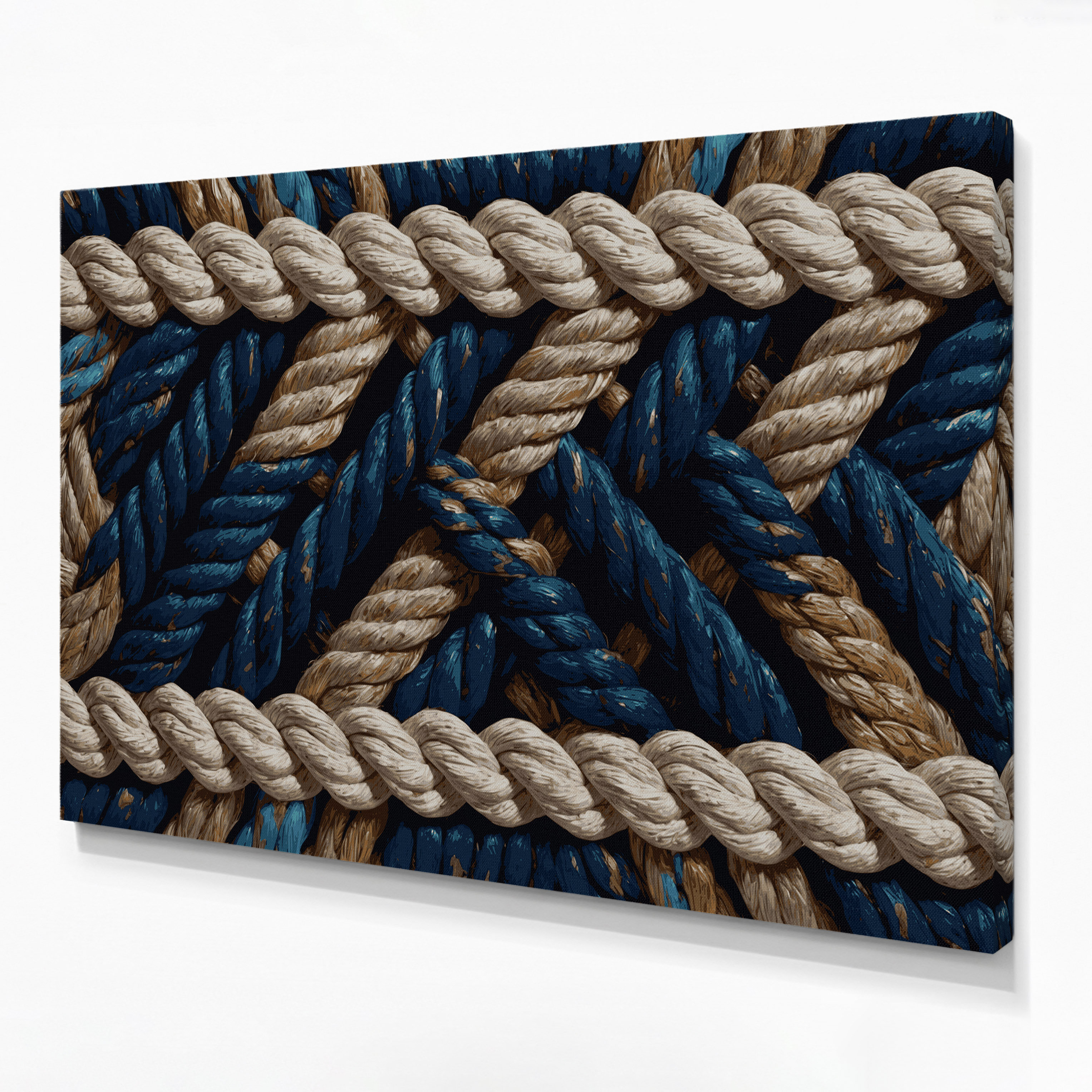 Breakwater Bay Nautical Nautical knot borders Gray Canvas Wall Art ...