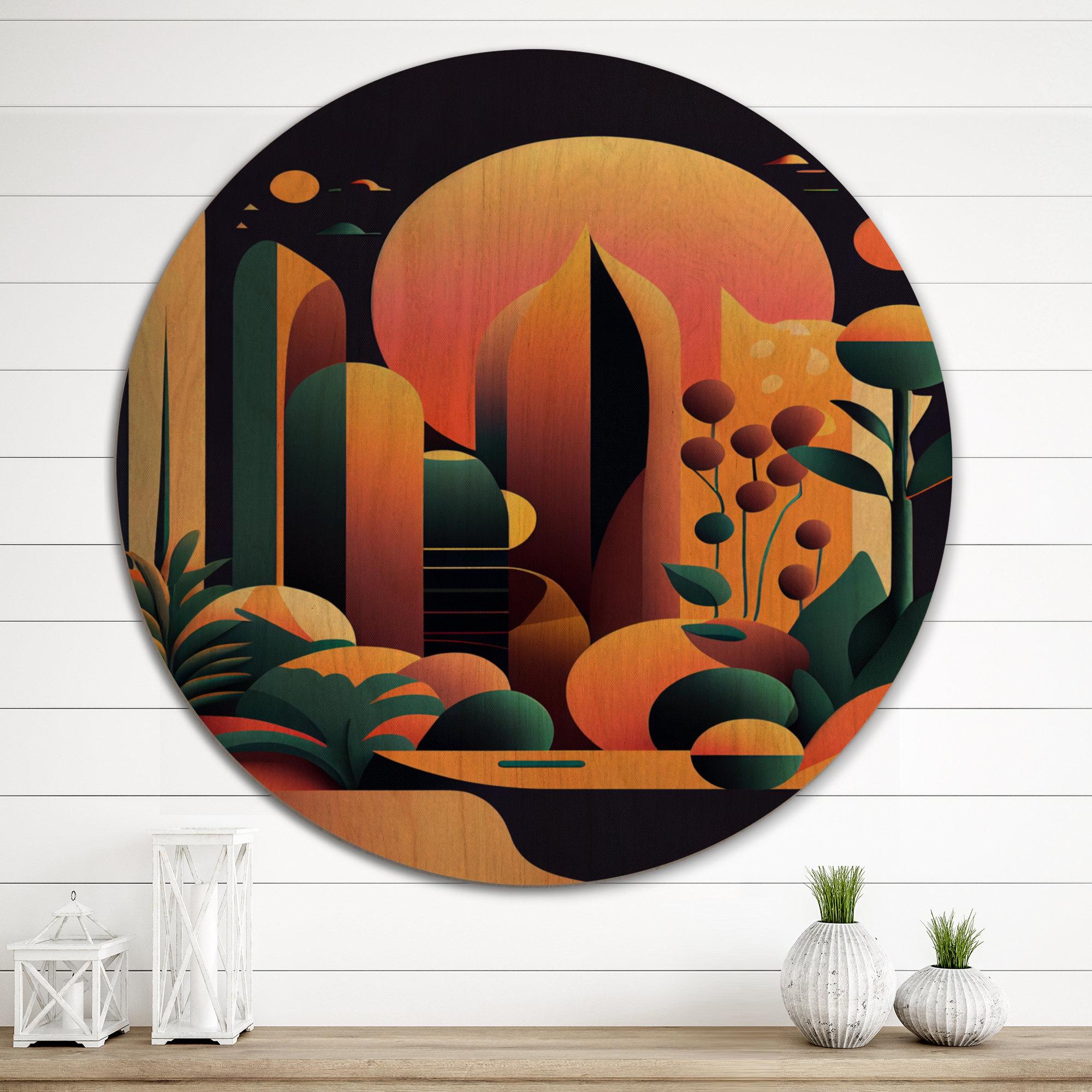 George Oliver Spring Joy Celebration II - Landscape Mountains Wood Wall ...