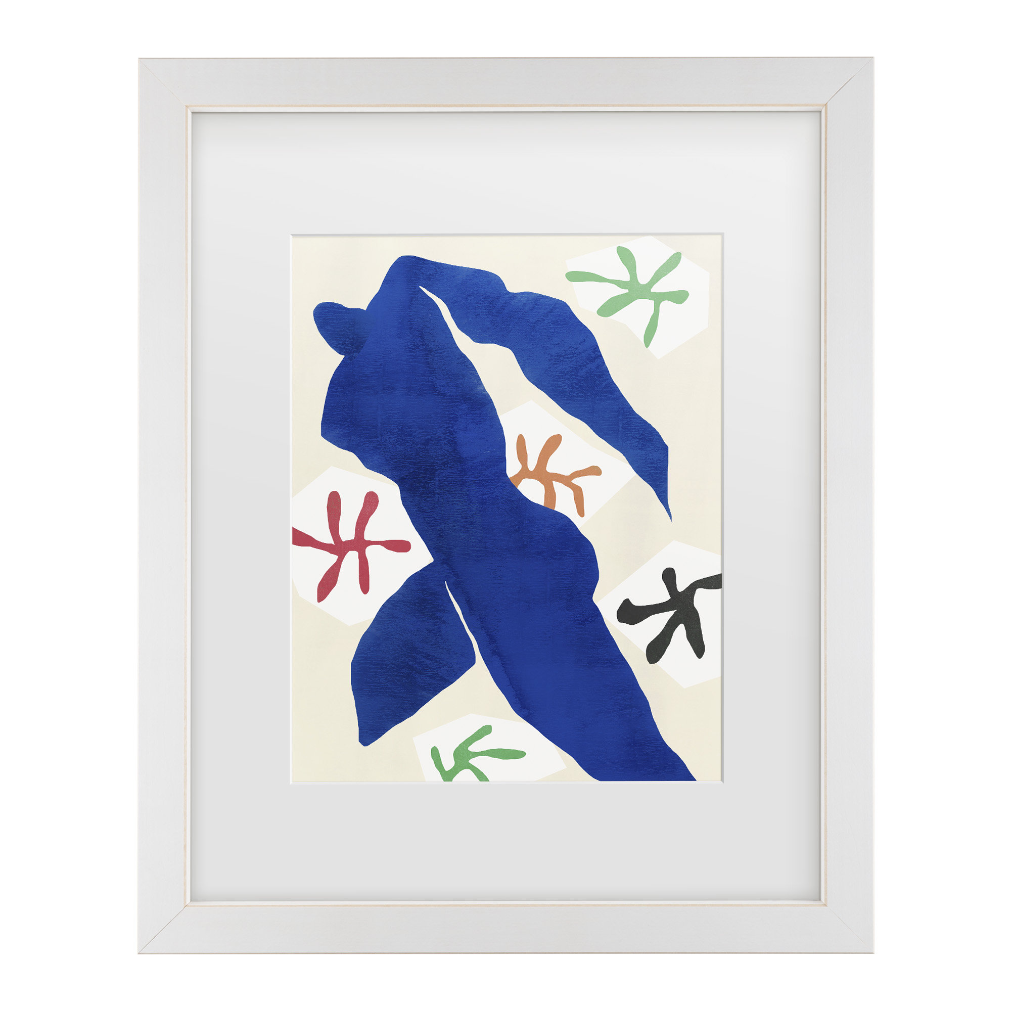 Ebern Designs Bolog Little Dean Cut Out Abstract Figure Matted Framed ...