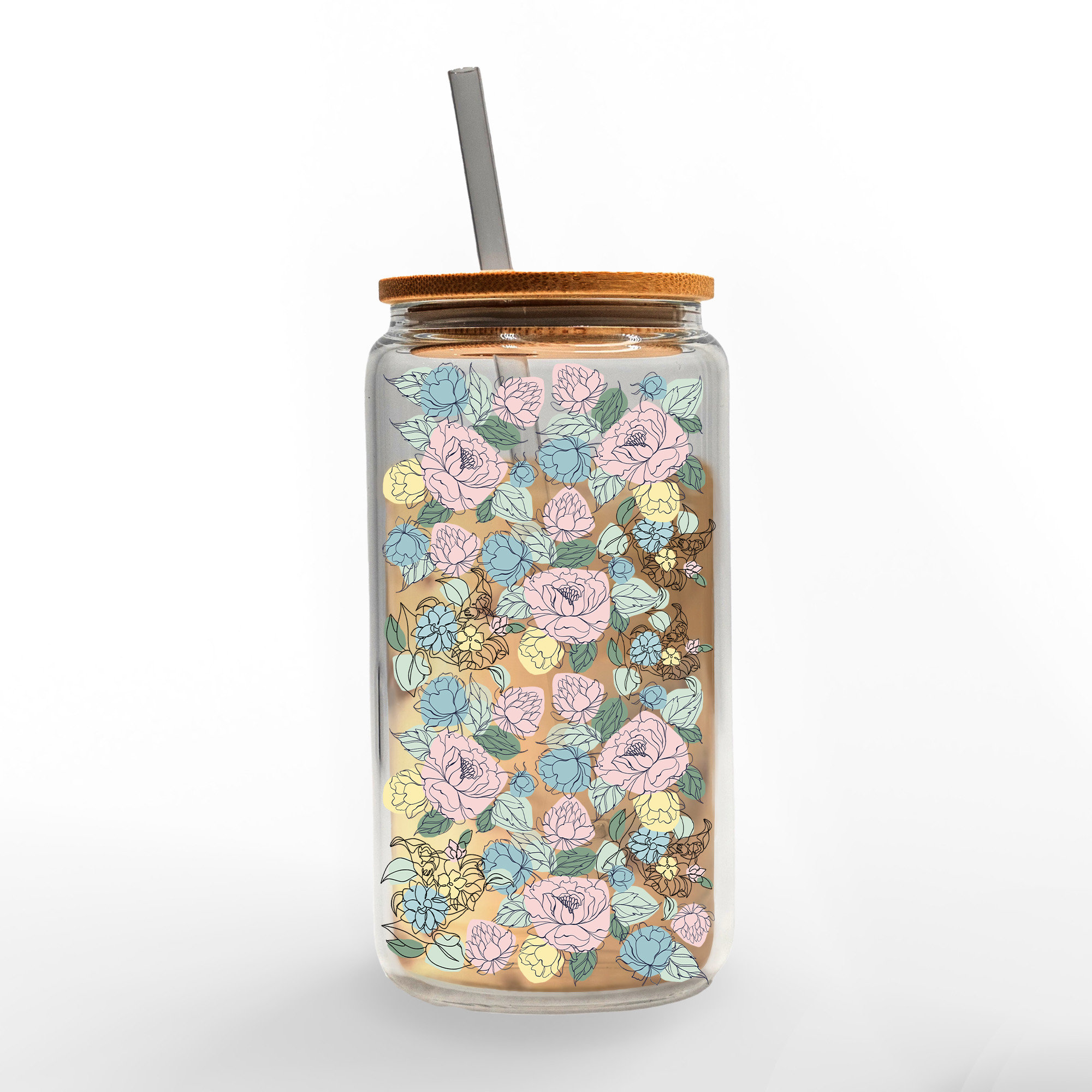 Winston Porter Contour Flower Pattern Glass Can Cup - Wayfair Canada