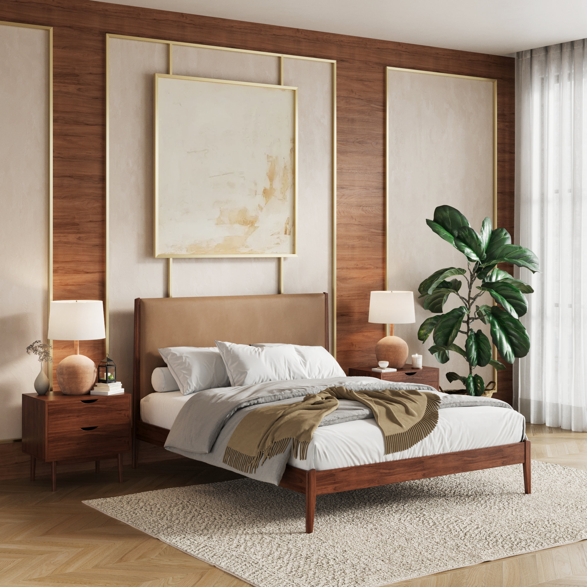 AllModern Jay 3-Piece Walnut Bedroom Set & Reviews | Wayfair
