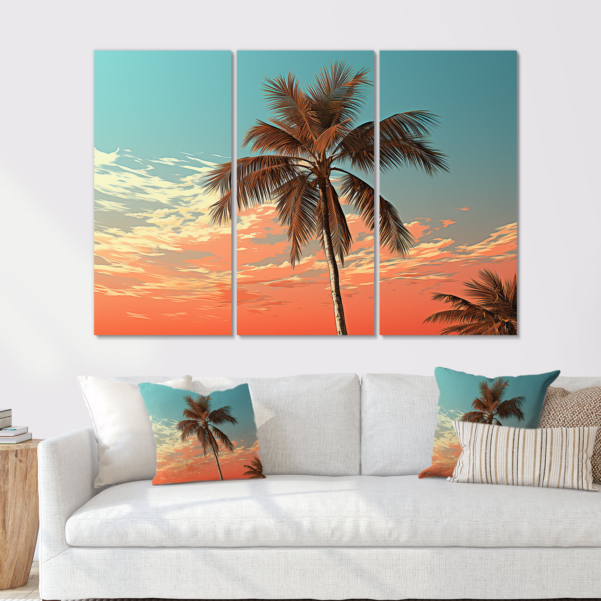 Bay Isle Home™ Palm Tree At Sunset - Palms & Palm Trees Canvas Wall Art ...