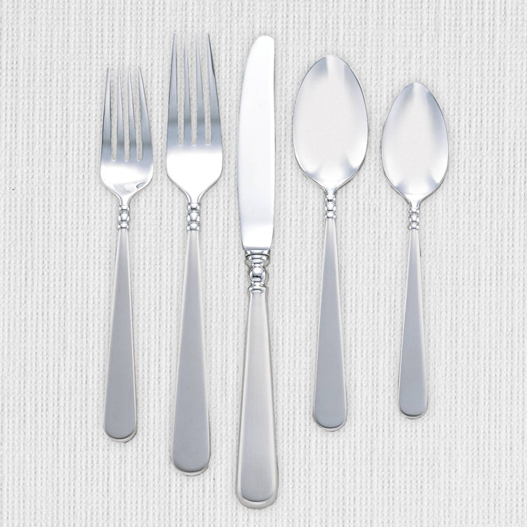 Lenox Pearl Platinum 5 Piece 18/10 Stainless Steel Flatware Set ...