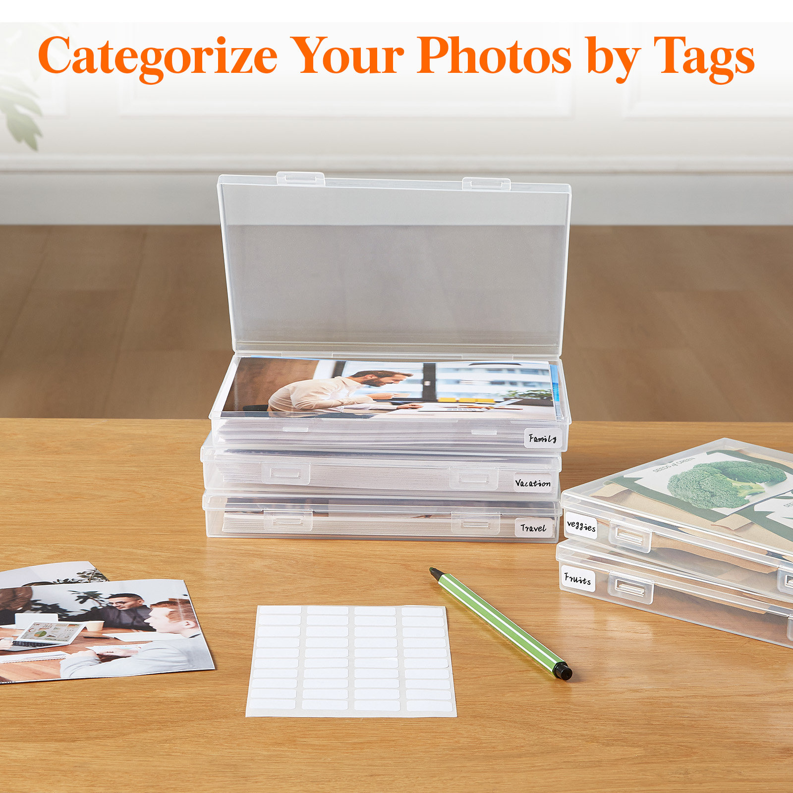 Lifewit 6 Pcs Photo Storage Box 5X7 Photo Case, Clear Photo Boxes ...