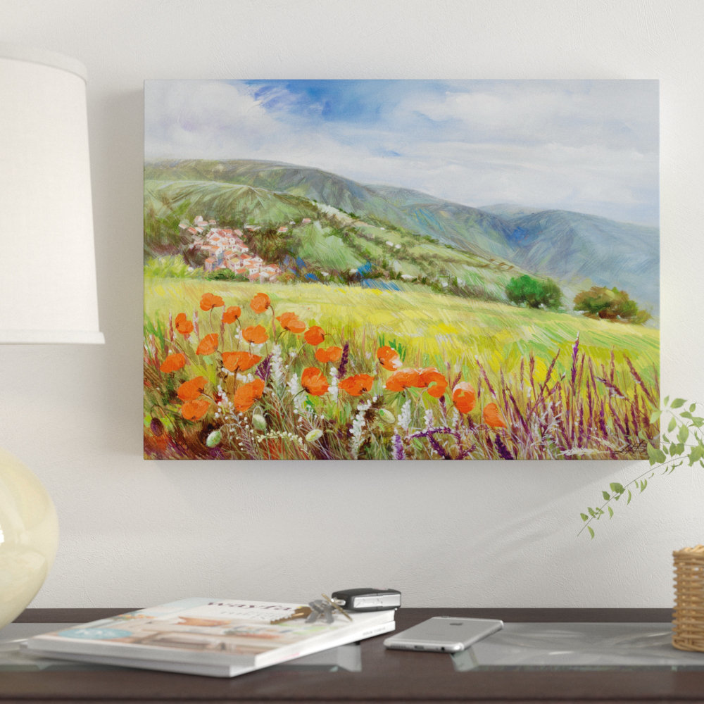 Fleur De Lis Living 'Blooming Poppy 1' Acrylic Painting Print on ...