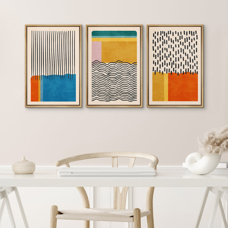 IDEA4WALL Abstract Vibrant Color Blocks Mid-Century Vibrant Color Block ...
