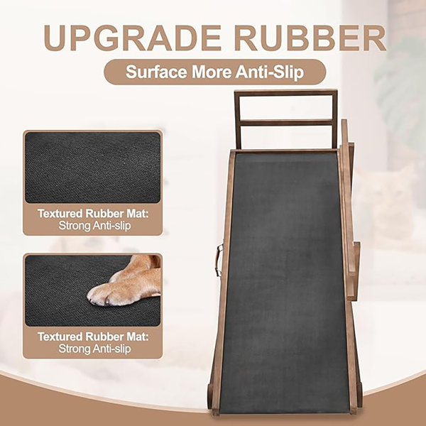 Tucker Murphy Pet™ 62.9in Adjustable Portable Wooden Dog Ramp For Dogs ...