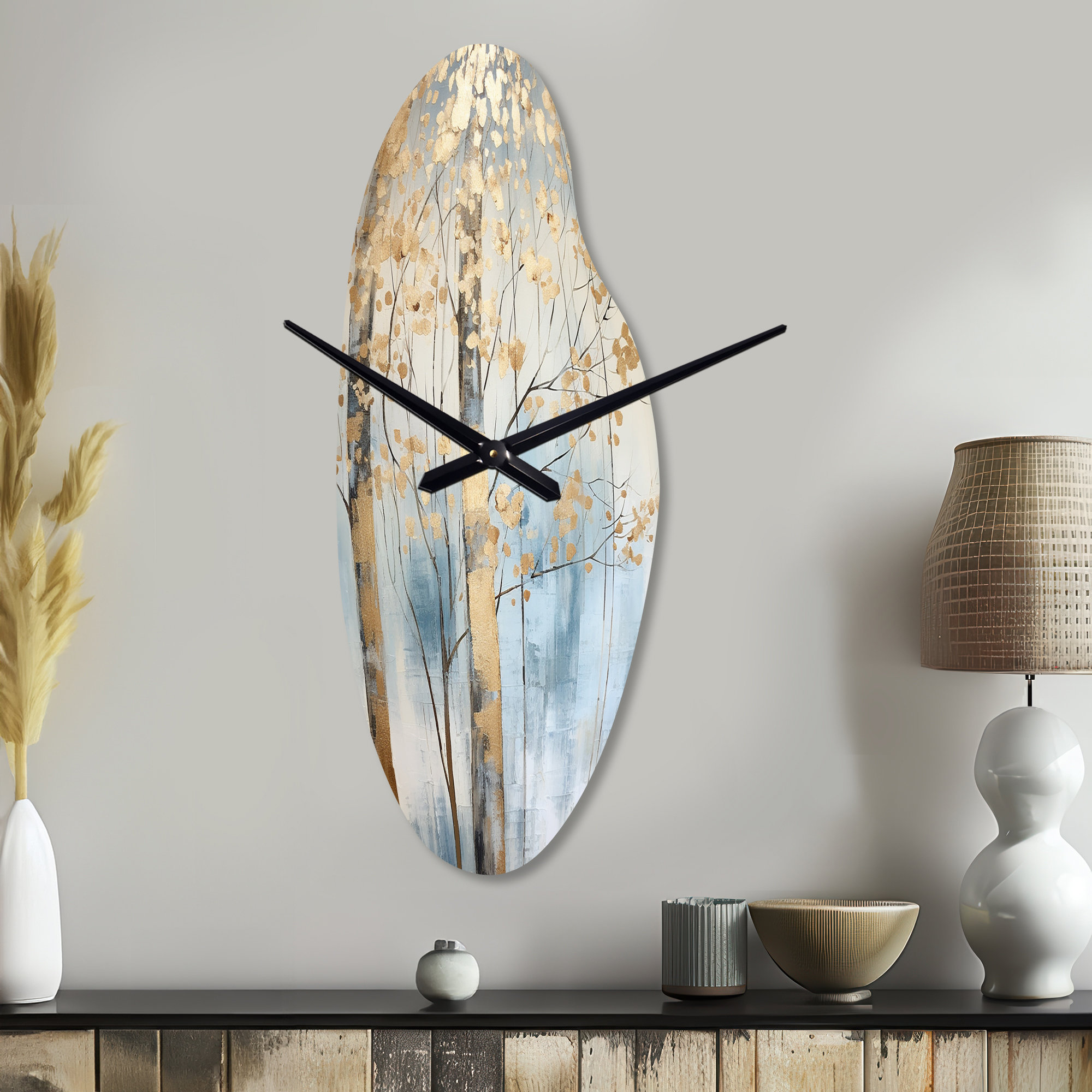 East Urban Home Cullors Gold And Blue Treasure Trees Scenery II - Trees ...