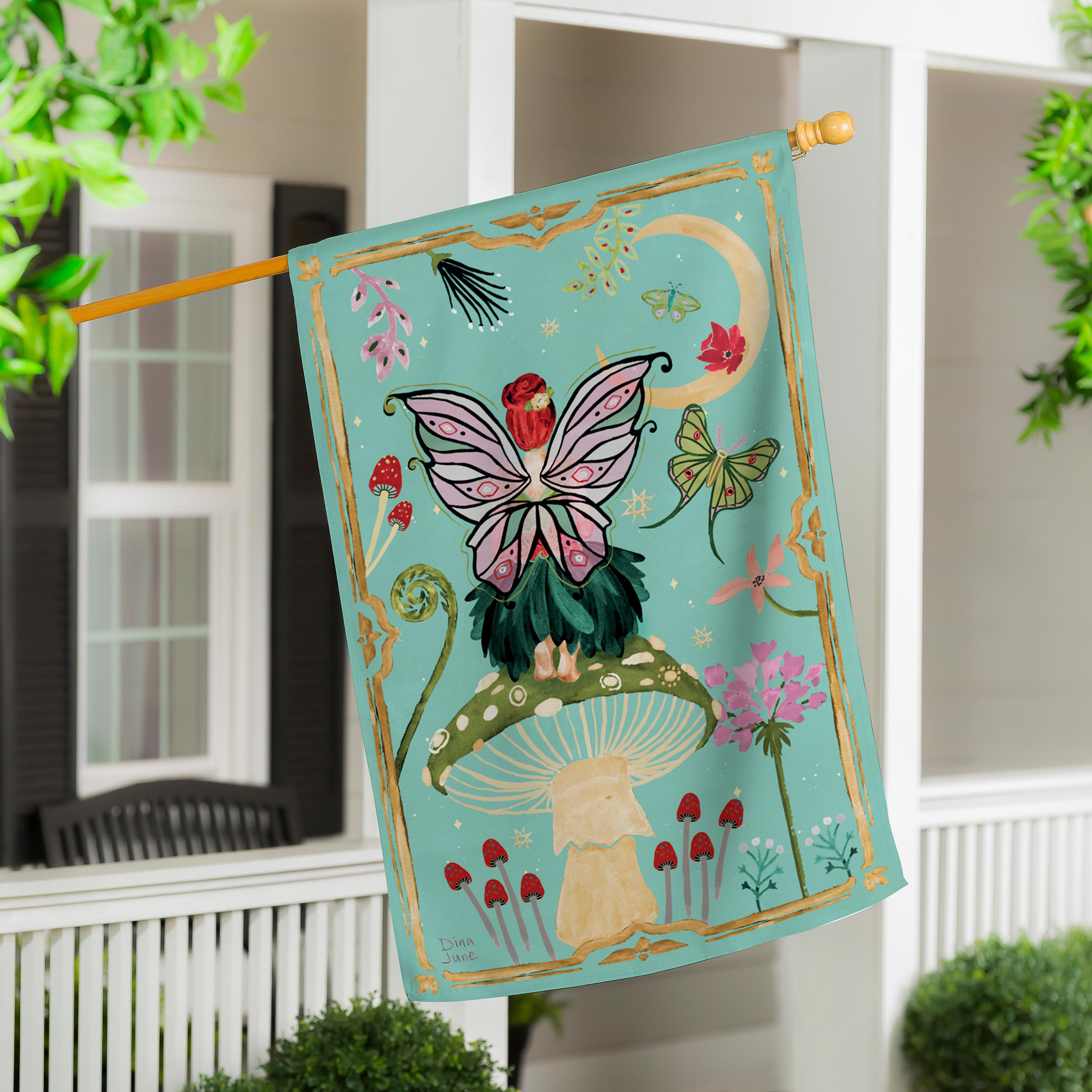 Arlmont & Co. Fairy Wonderland Reversible Lustre House Flag | Wayfair