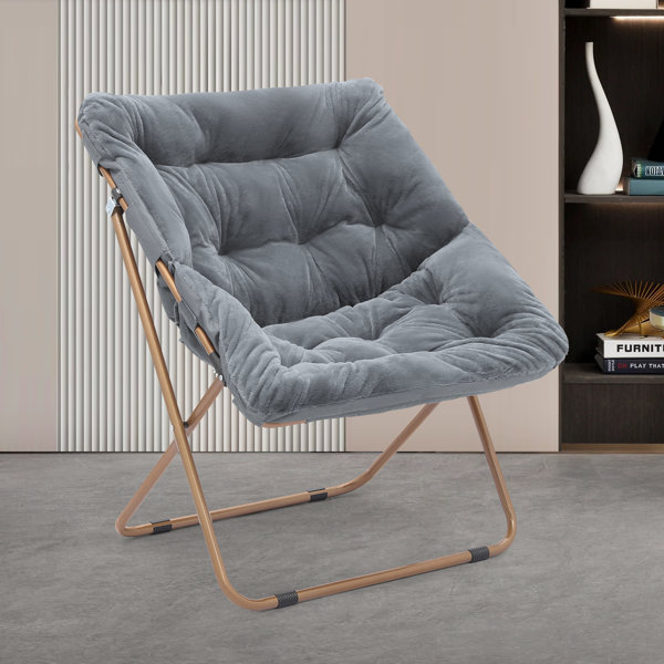 Red Barrel Studio® Etonya Folding Square Saucer Lazy Accent Chair with ...