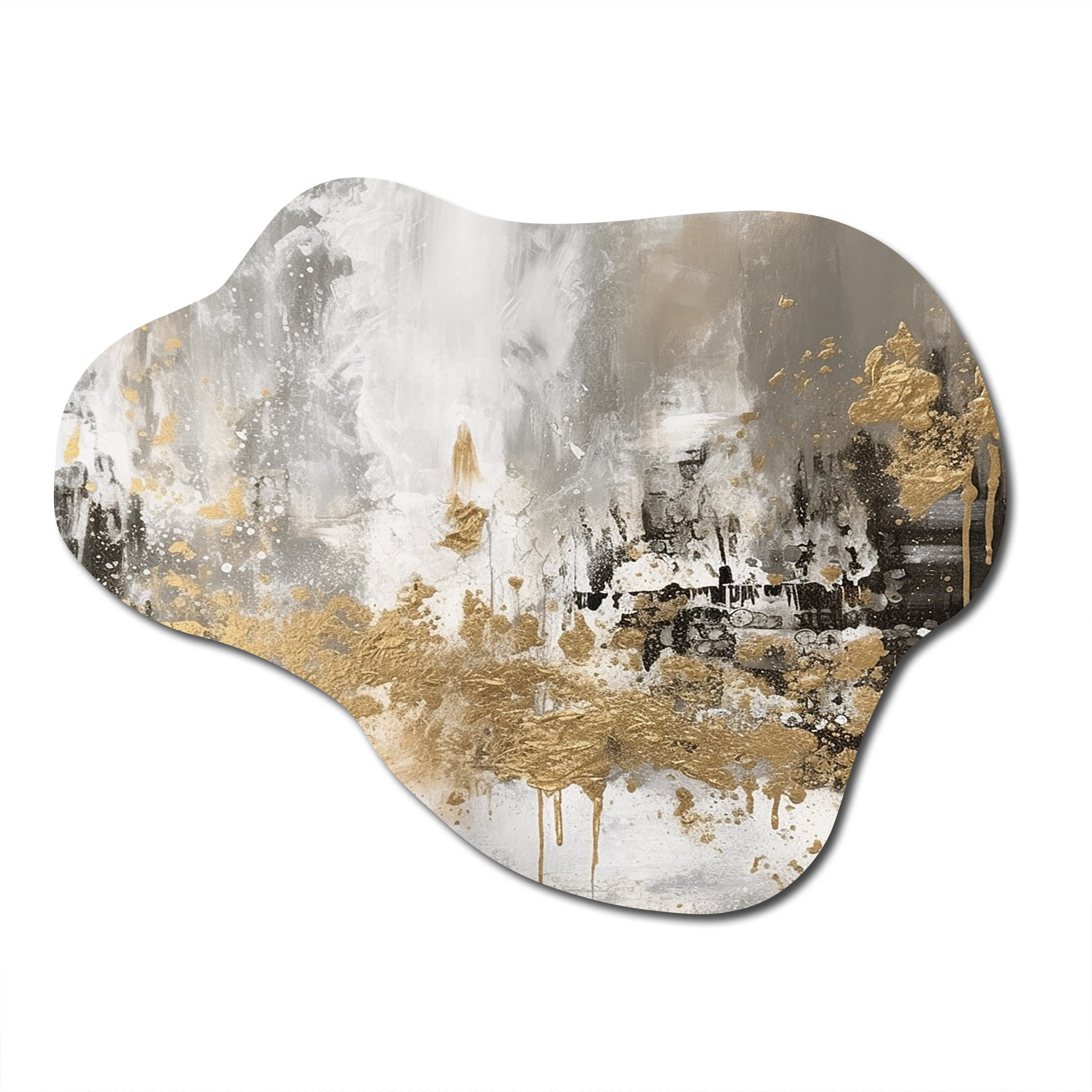 Design Art Modern Golden Abstract - Abstract Cloud Shape Assymterical ...