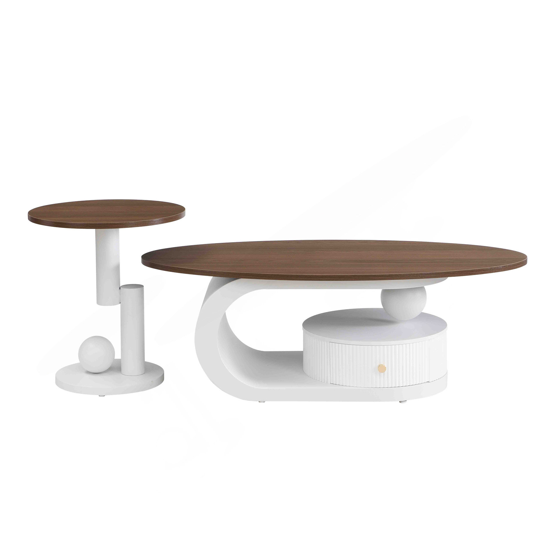 Ivy Bronx Luxury Nesting Coffee Table Set Of 2, Tables With Storage For ...