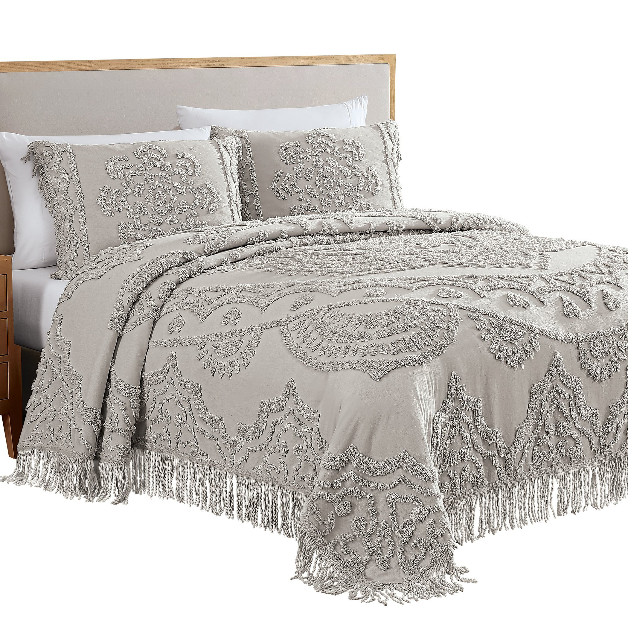 Winston Brands Luxurious Lotus Textured Chenille Fringe Border ...