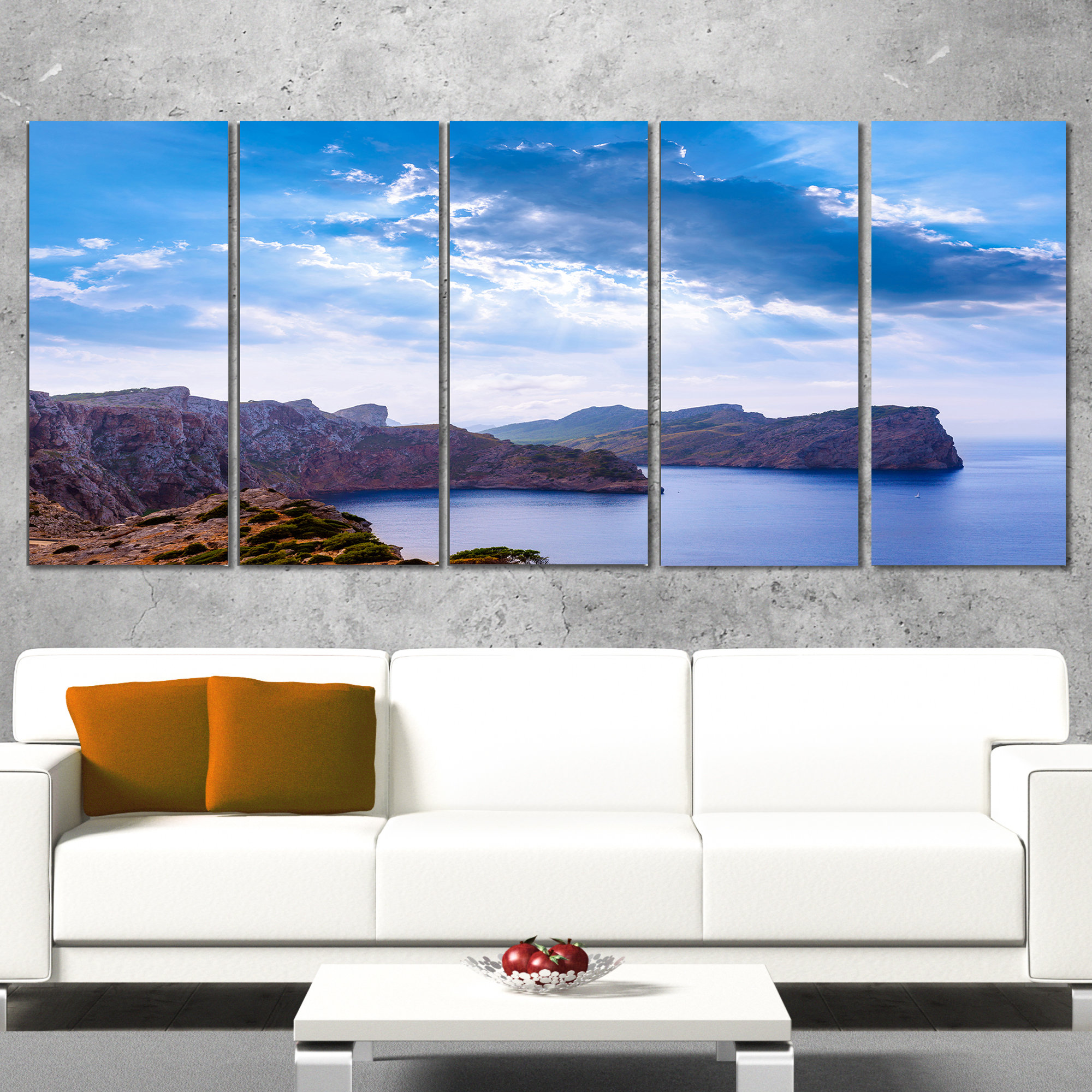 Design Art Majorca Formentor Cape Rocks 5 Piece Photographic Print on ...