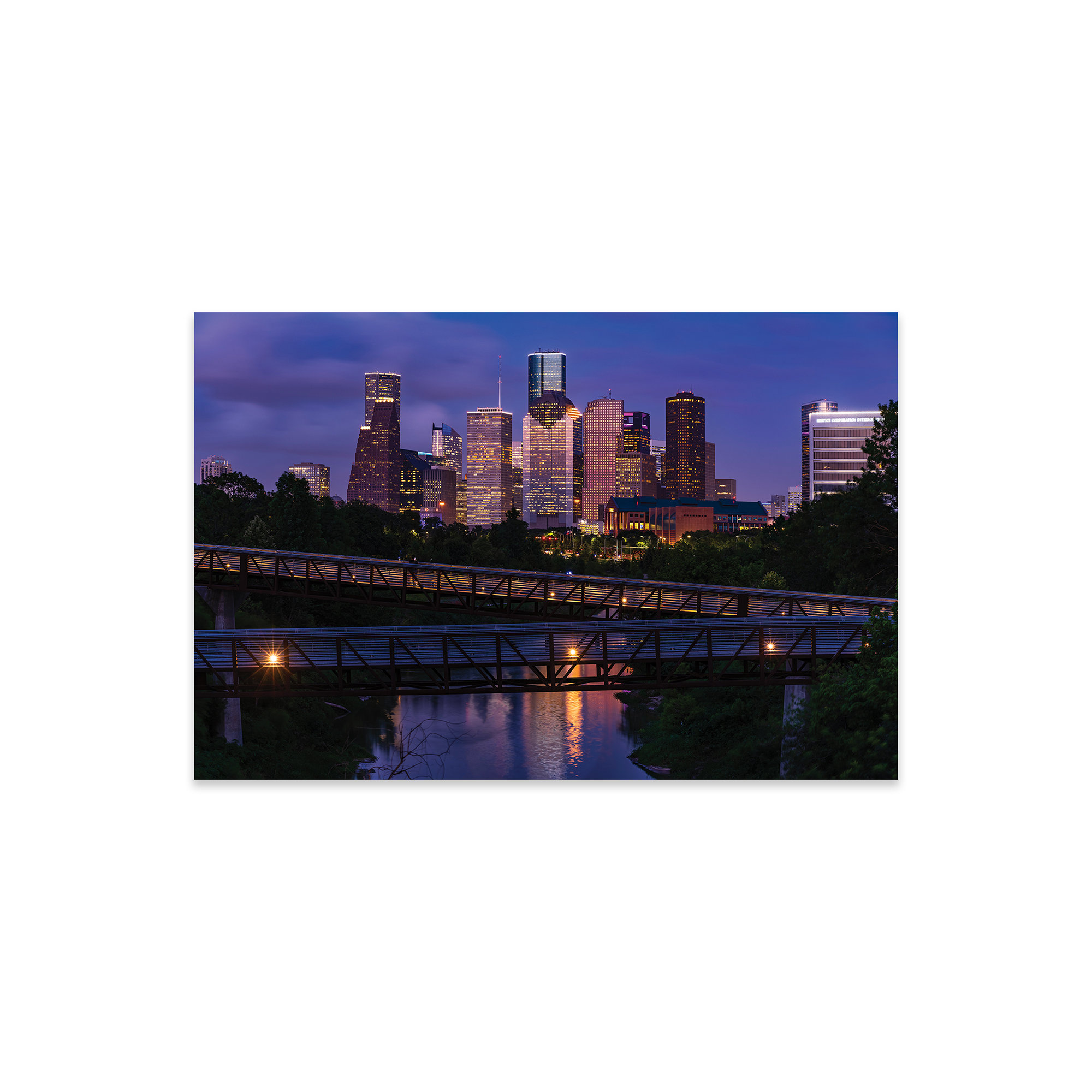 Latitude Run® Hamaker Elevated Walkway Over Buffalo Bayou At Night With ...