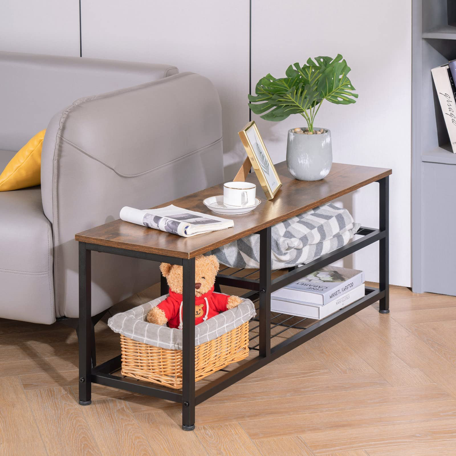 17 Stories Madsyun Shelves Storage Bench - Wayfair Canada