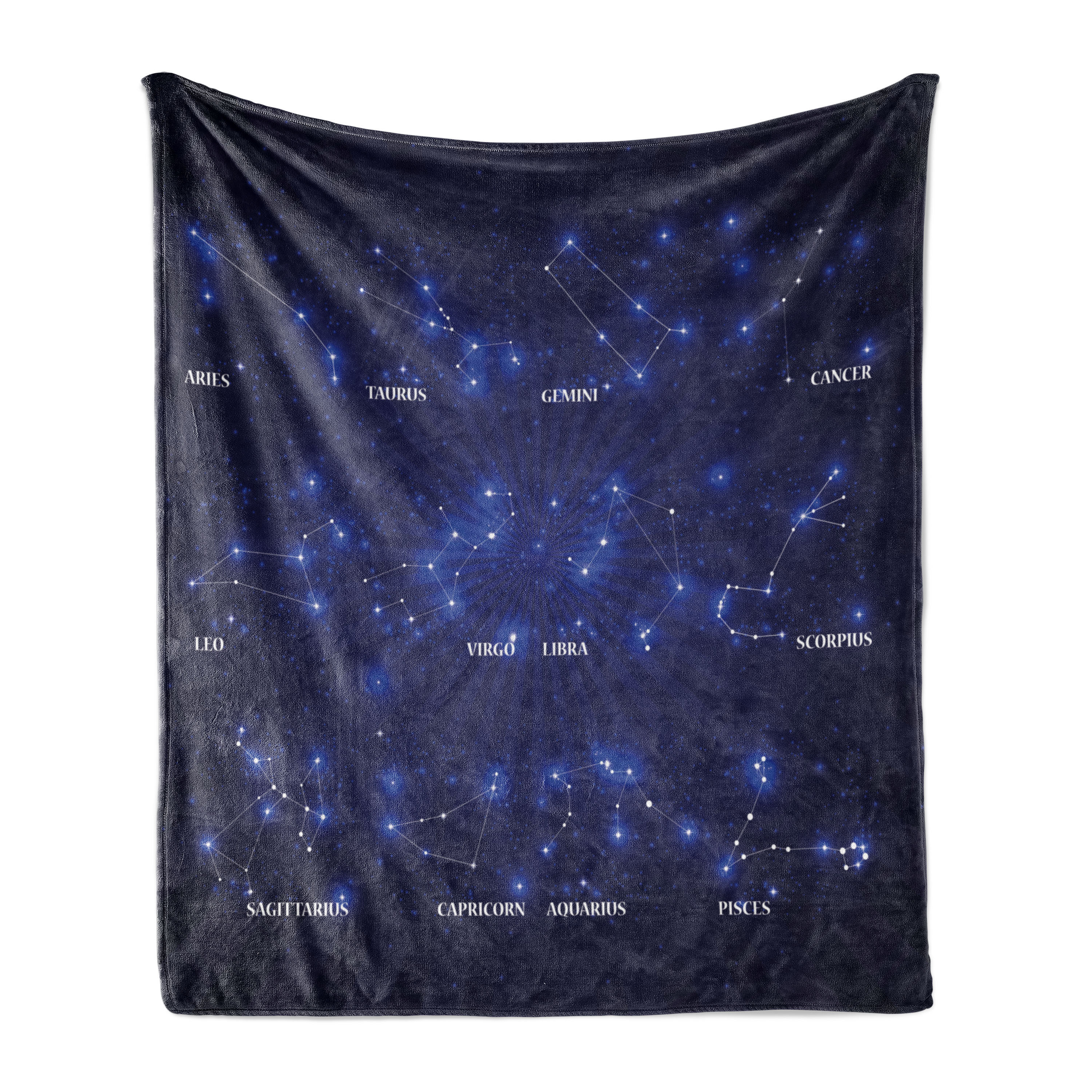 Ambesonne Constellation Fleece Throw Blanket Astrology Stars Pale Blue ...
