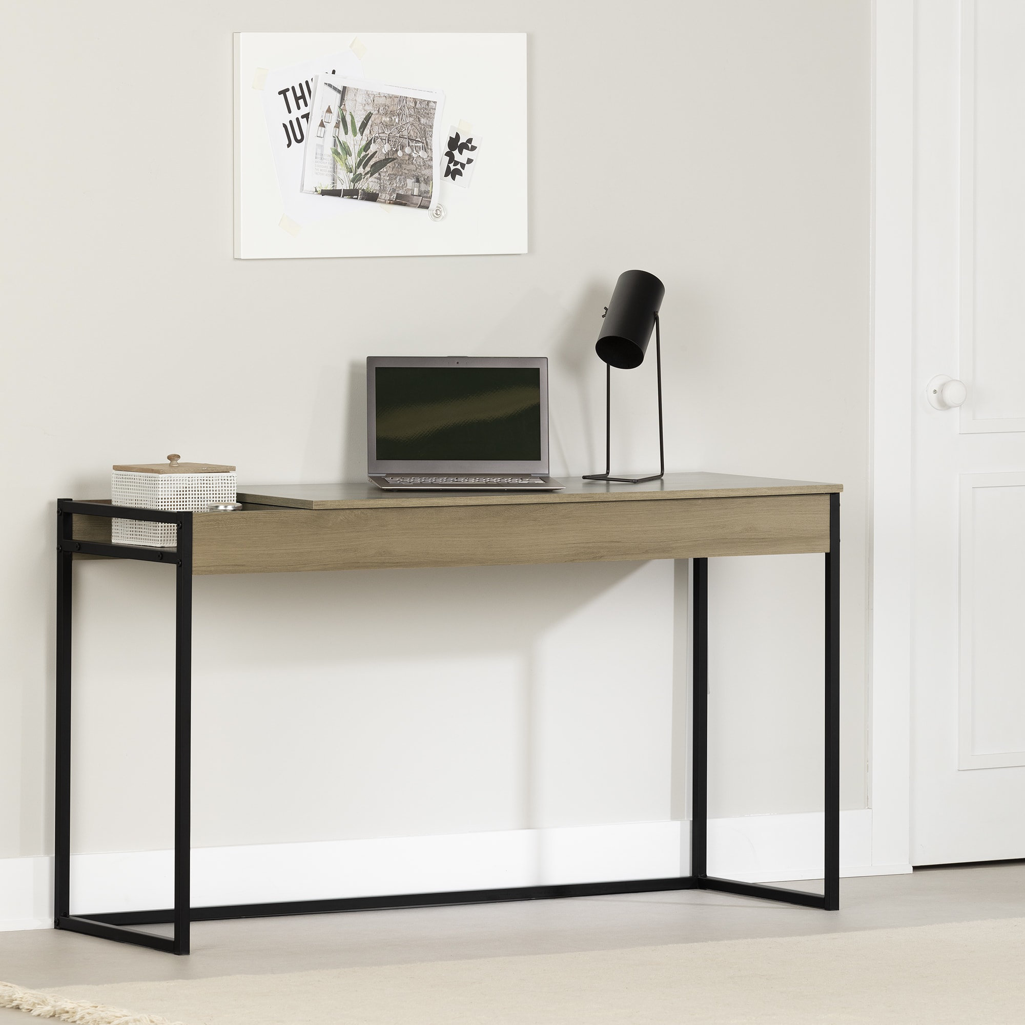 South Shore Mezzy Metal Base Computer Desk | Wayfair