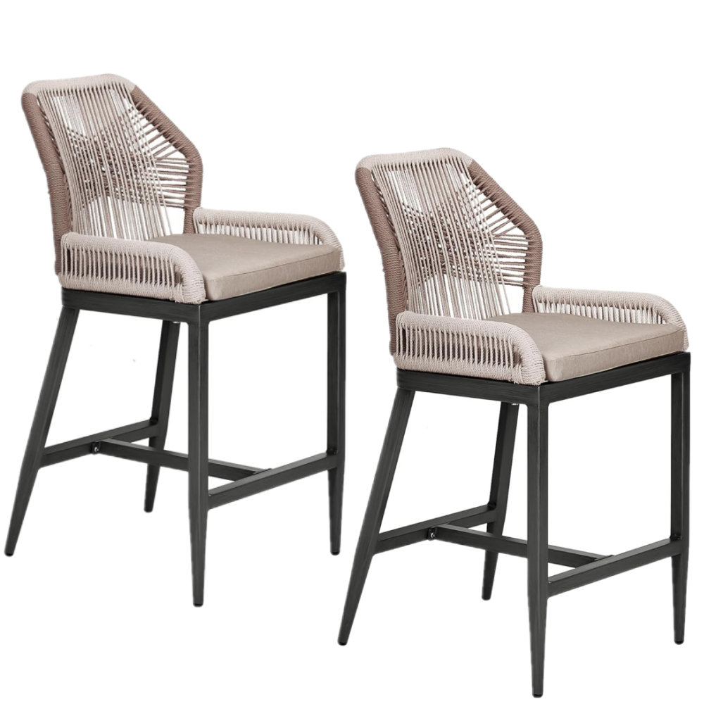Corrigan Studio® Counter Height Bar Stools Set Of 2 Outdoor High Stool ...