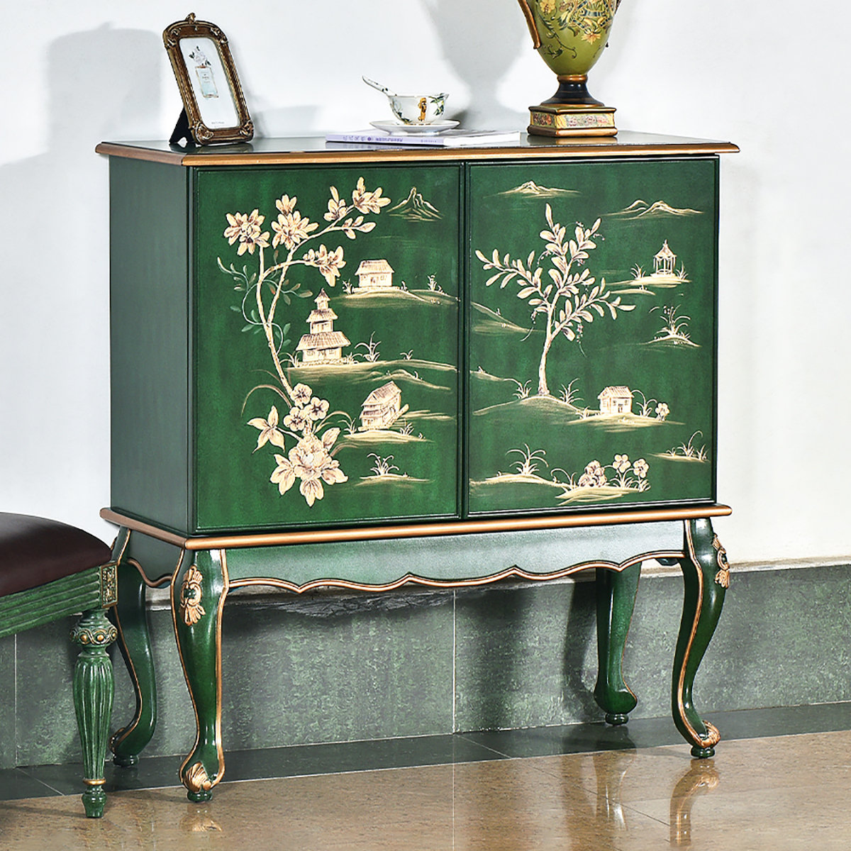 Morpho Nest Creations American Painted Decorative Storage Cabinet ...