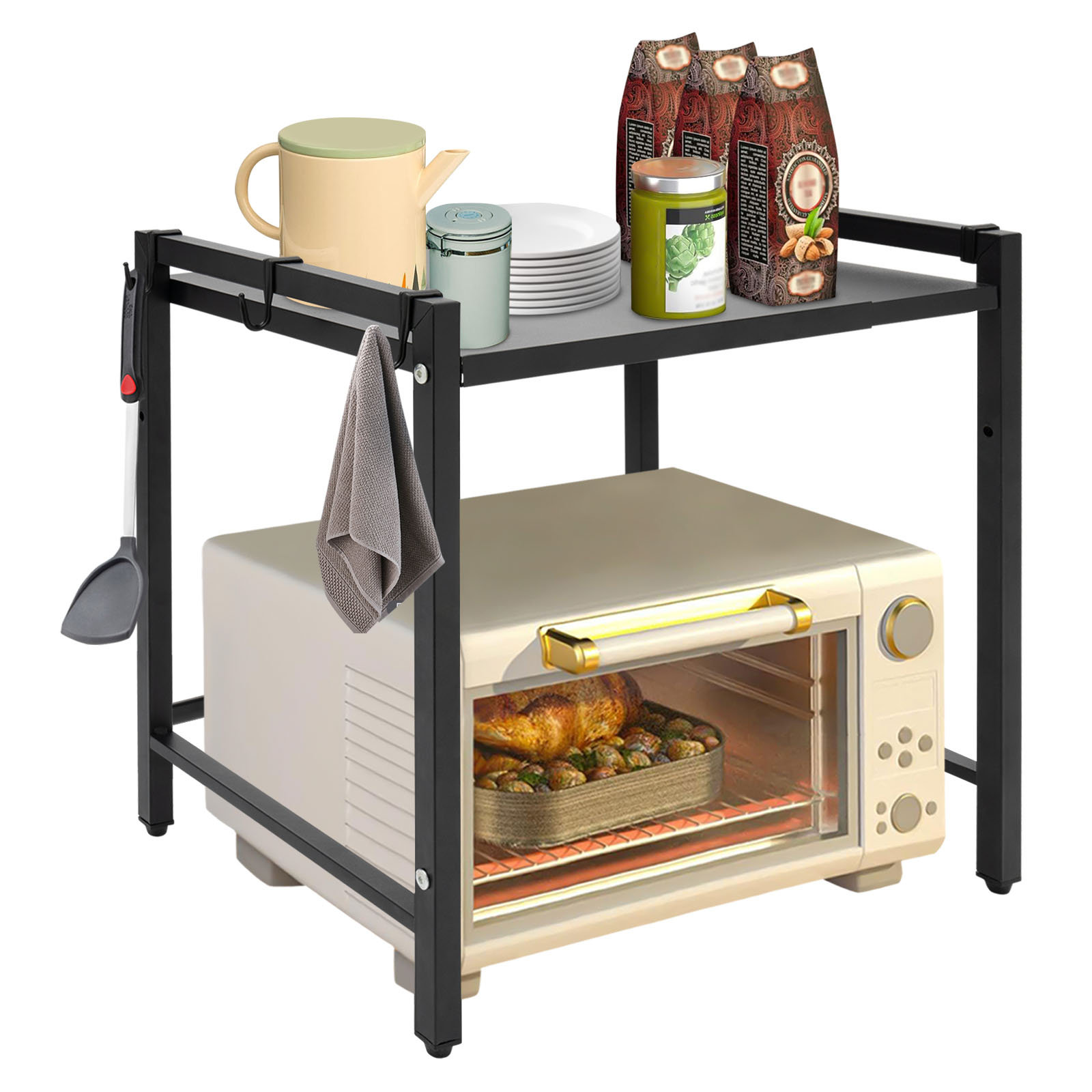 Rebrilliant Makay Extendable Microwave Oven Rack Shelving Unit ...