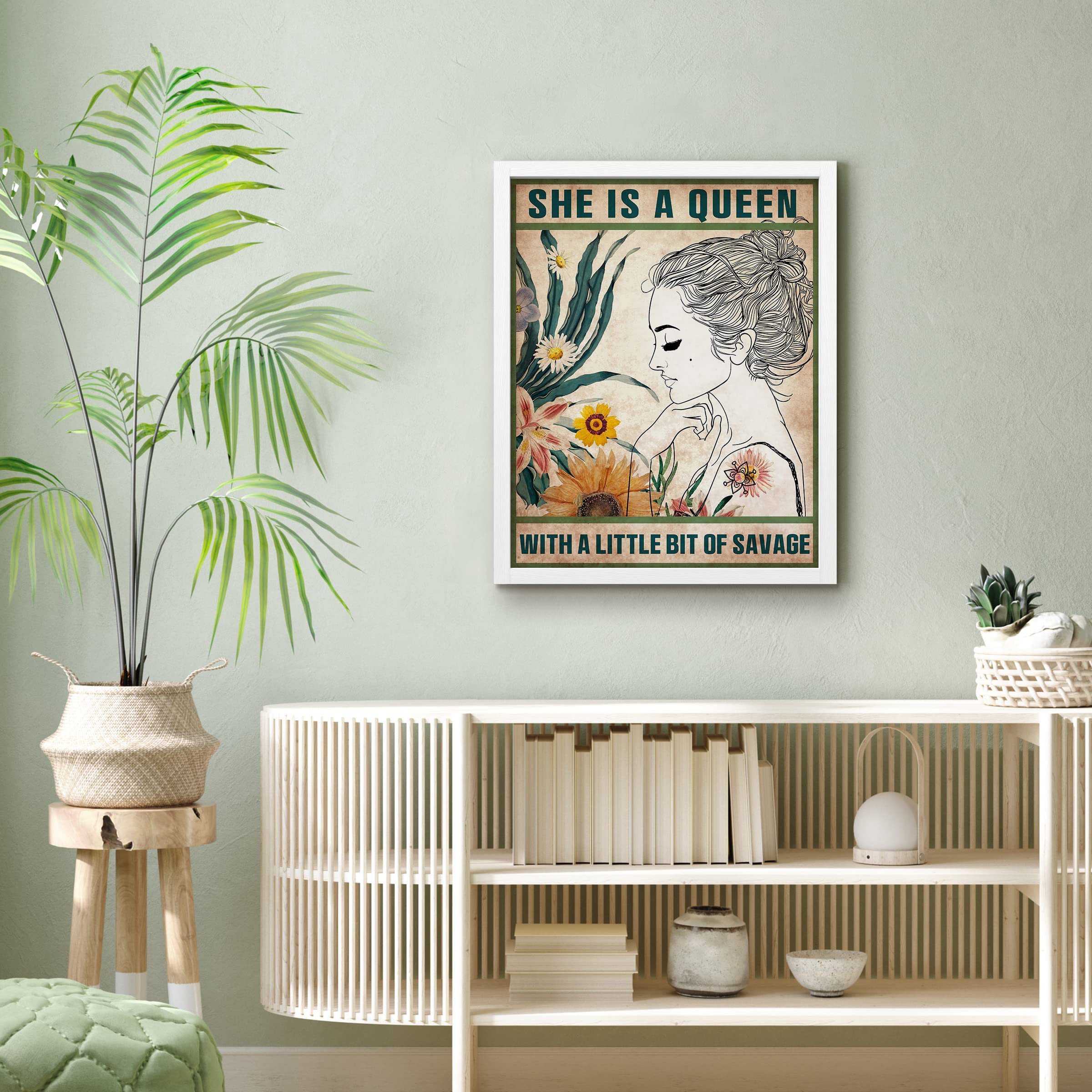 SIGNLEADER " She Is A Queen With A Bit Of Savage Boss Lady Botanical ...