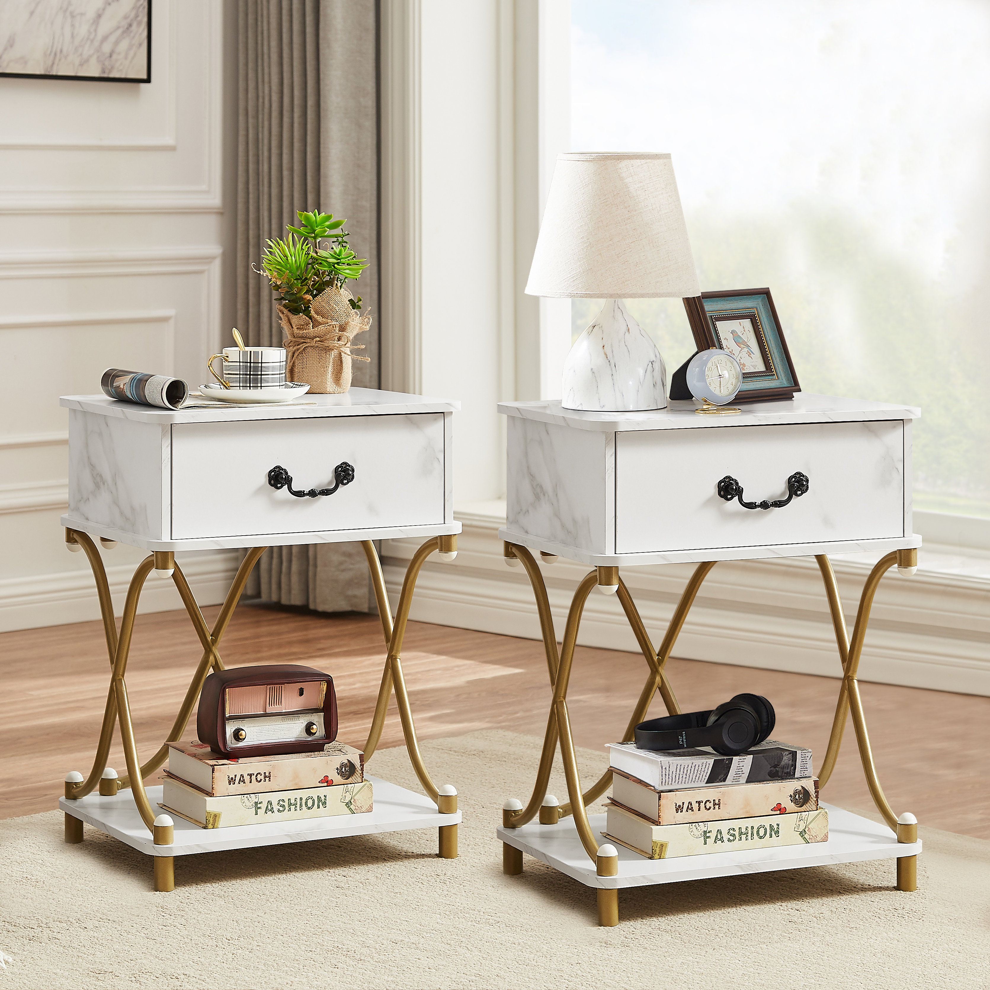 Trent Austin Design® Kempst Metal Nightstand & Reviews | Wayfair