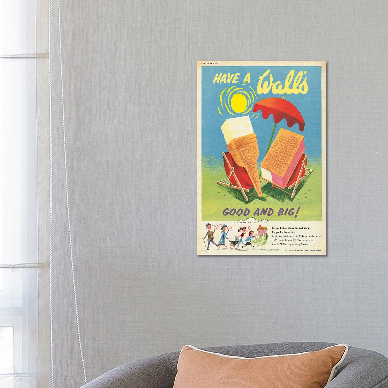 Happy Larry 1950s Walt's Ice Cream Magazine Advert | Wayfair.co.uk