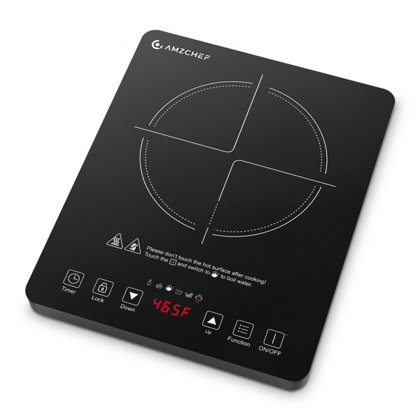 Amzchef 1800w Portable Induction Cooktop With 20 Power & Temp Levels, 5 ...
