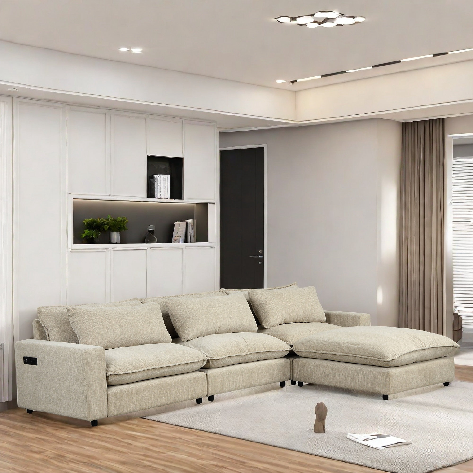 Latitude Run® Northpoint 128'' Chenille Square Arms Sofa - Wayfair Canada